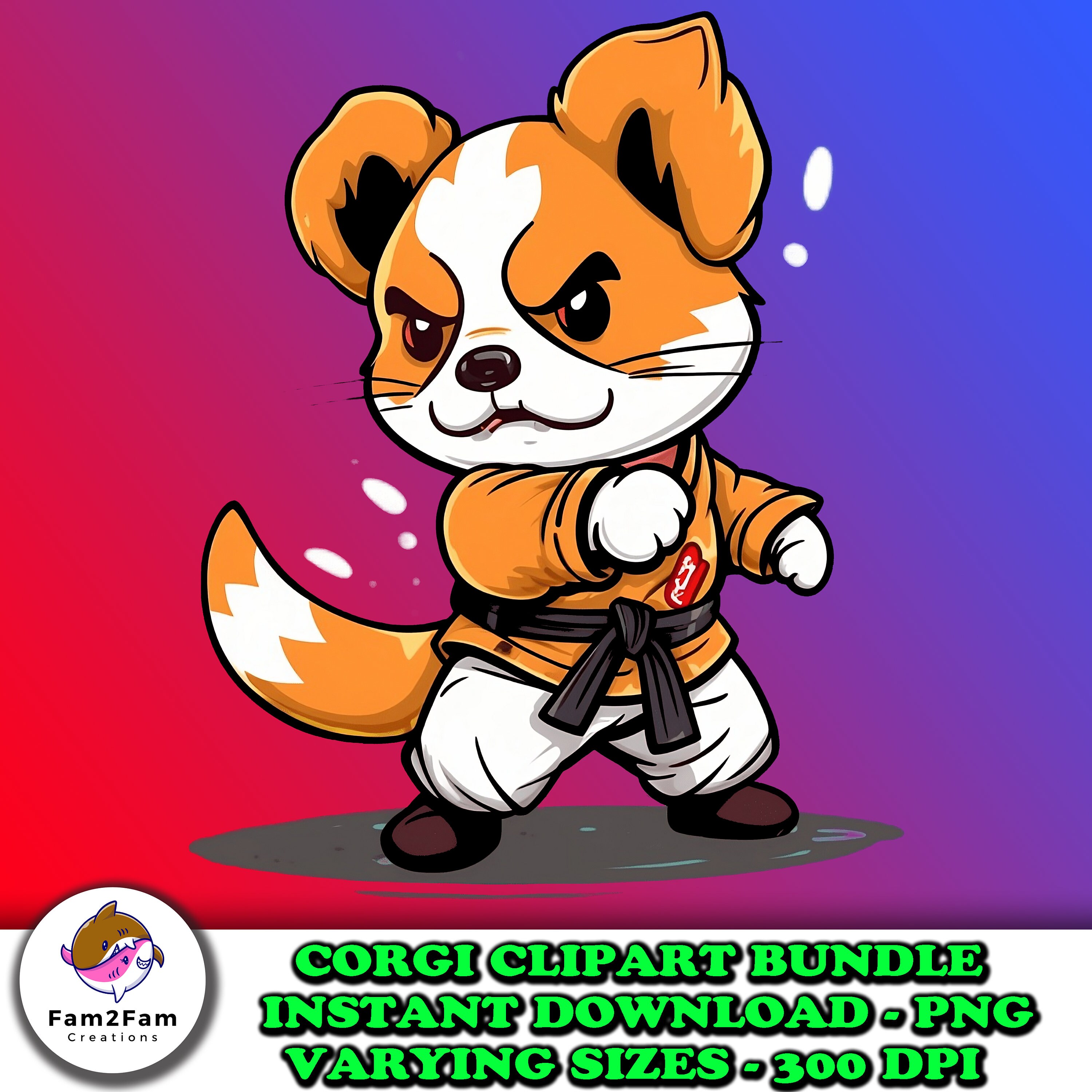 Cute Corgi Cartoon Clipart Corgi Heroes Cute Pet Digital Graphics Corgi ...