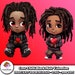 Cute Black Male Chibi Valentine Clipart Bundle Dreads Black Boy Cartoon ...