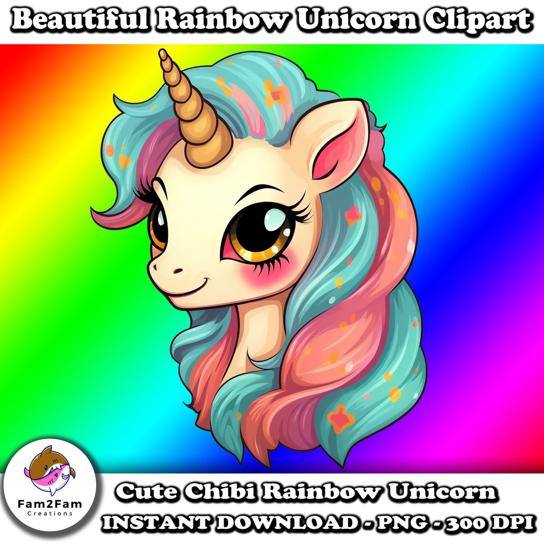 Unicorn Rainbow Unicorn Clipart Cute Unicorn PNG Instant Download ...