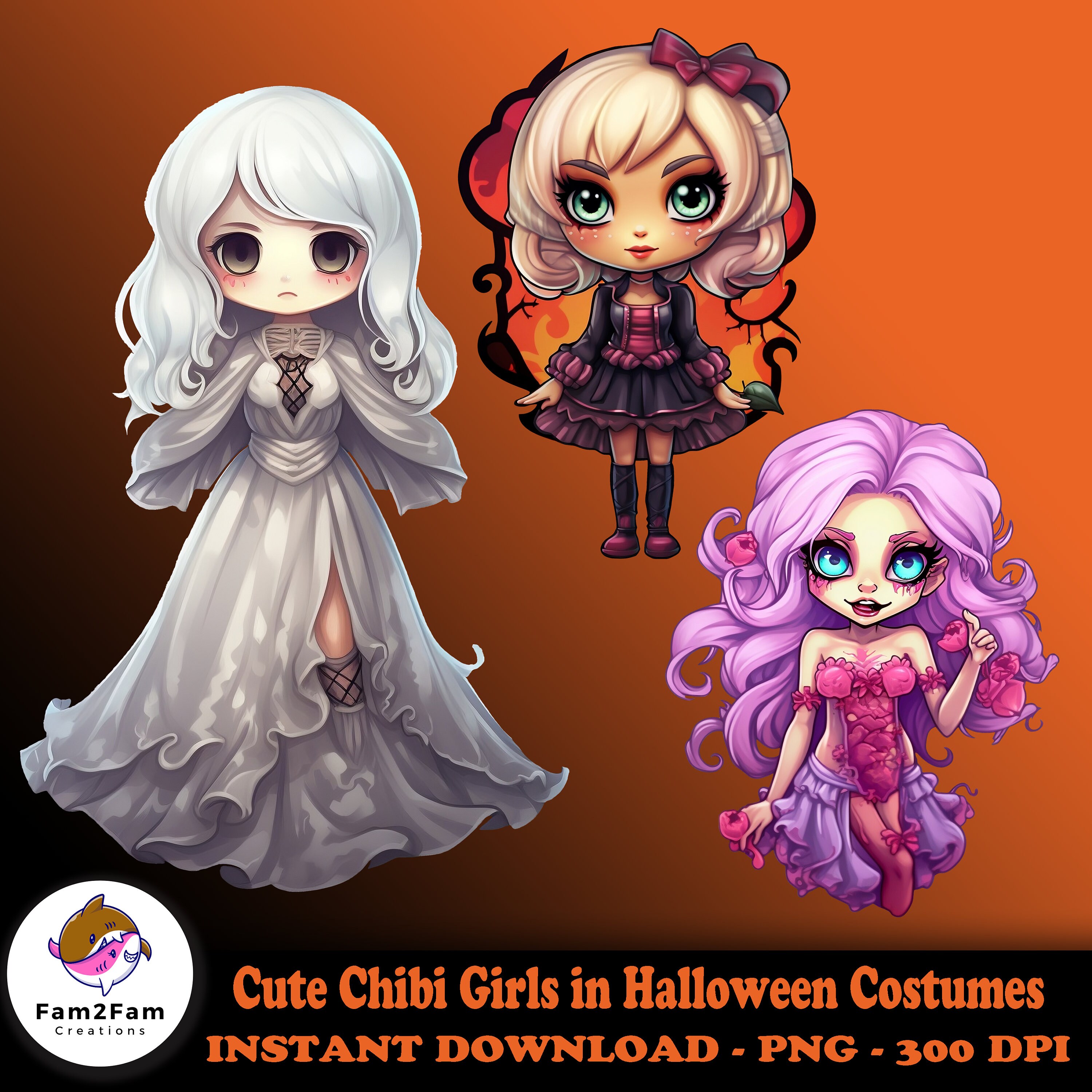 Cute Halloween Clipart Ghost in Halloween Costumes Clipart - Etsy