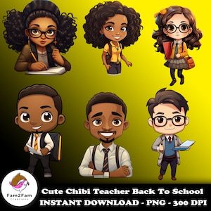 Teacher PNG Clipart Teacher Character Cartoon Clip Art Chibi School ...