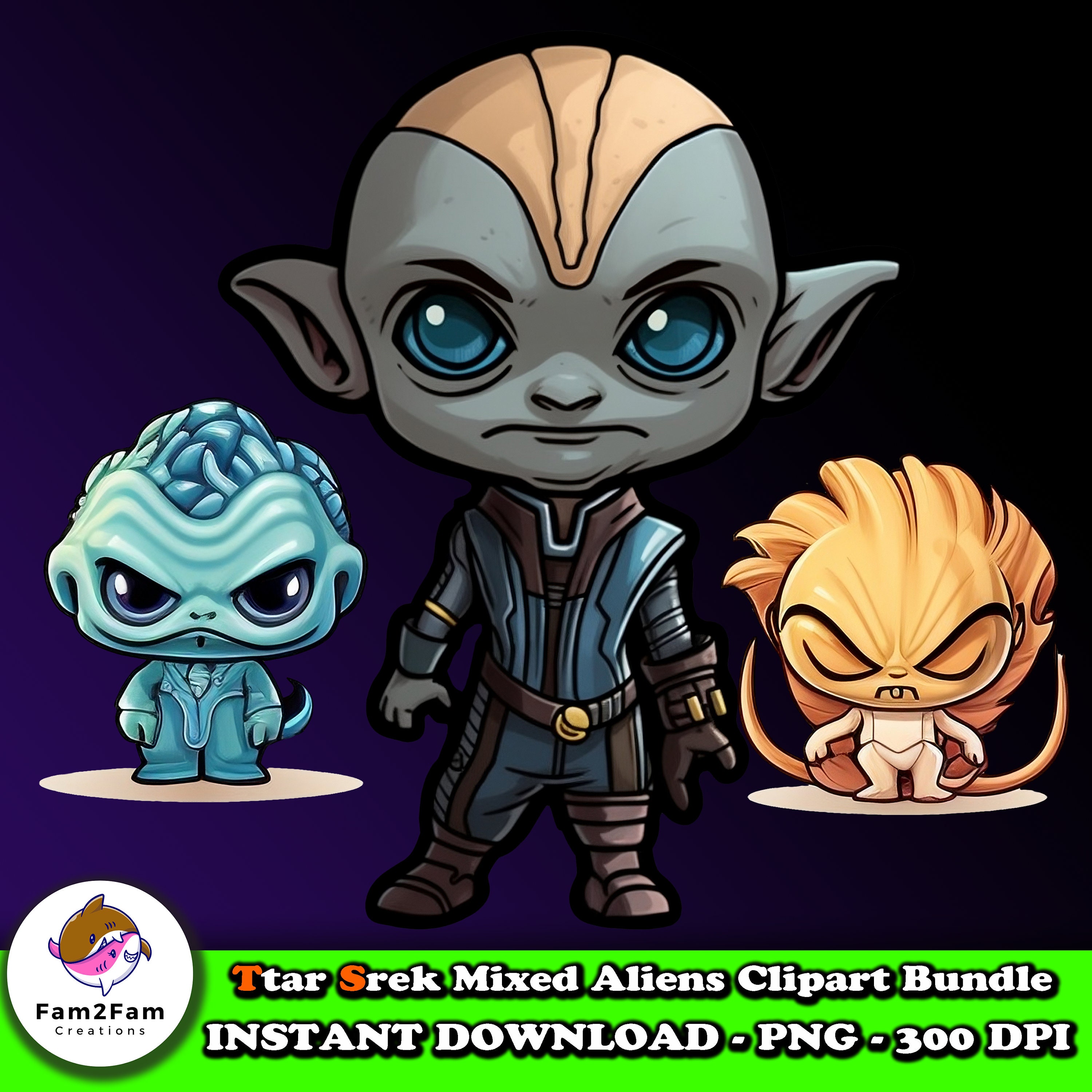Ttar Srek Style Alien Clipart Bundle (digital Download) - Etsy