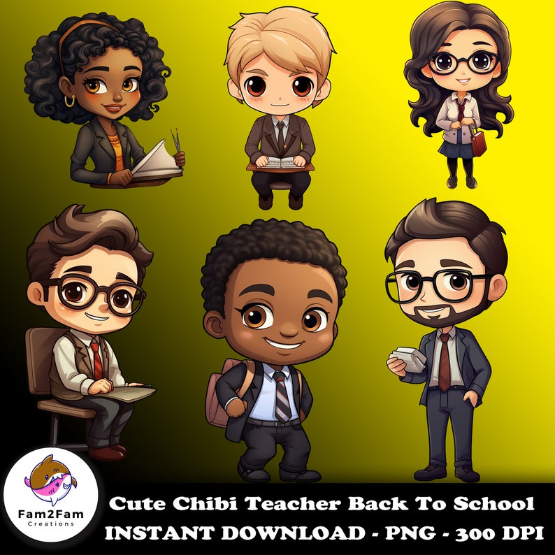 Teacher PNG Clipart Teacher Character Cartoon Clip Art Chibi School ...