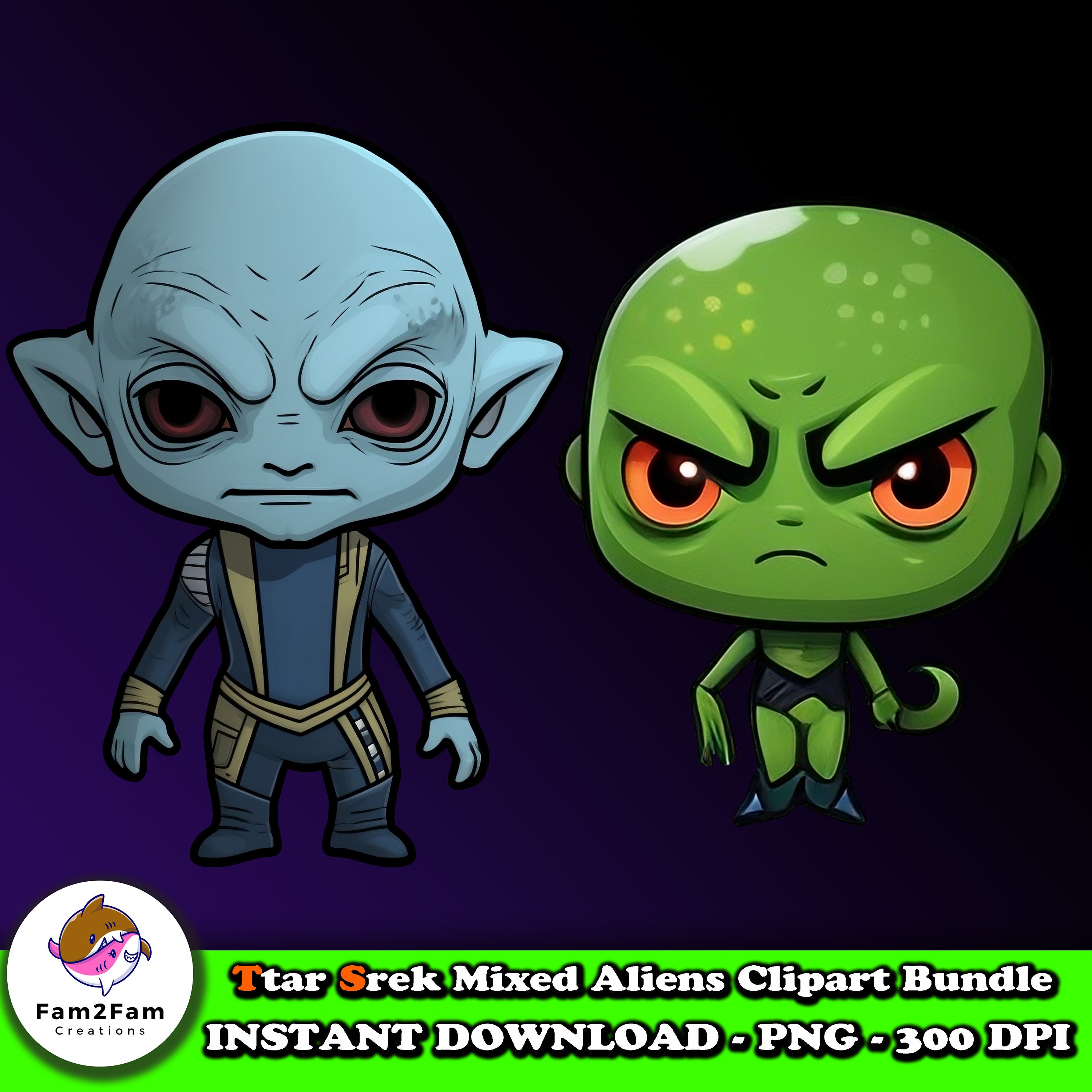 Ttar Srek Style Alien Clipart Bundle (digital Download) - Etsy