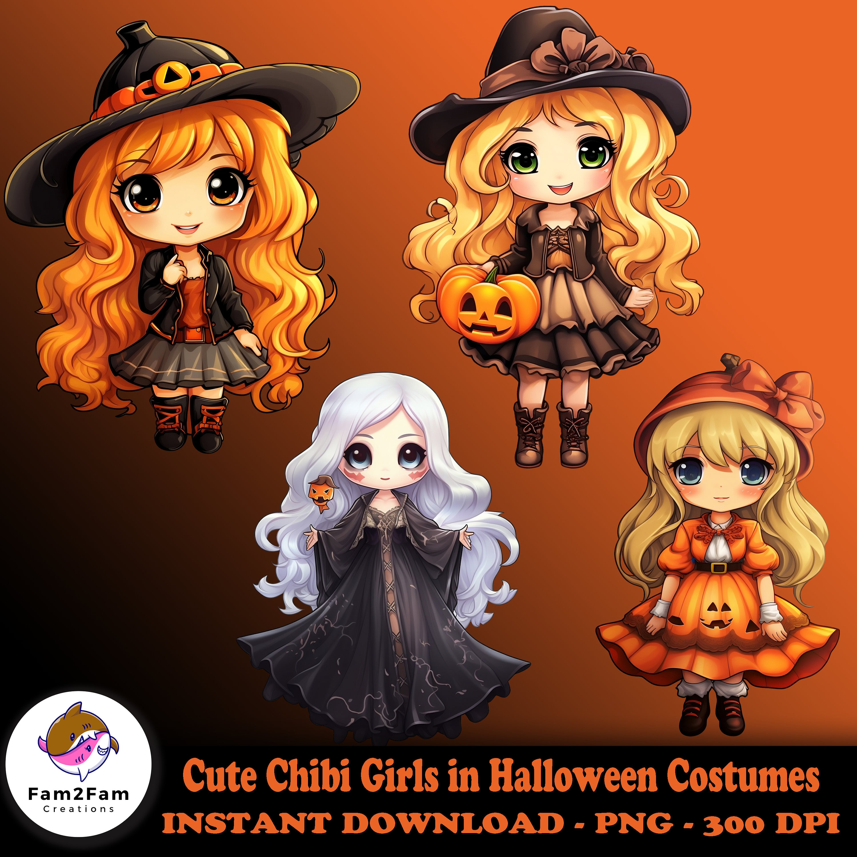 Cute Halloween Clipart Ghost in Halloween Costumes Clipart - Etsy