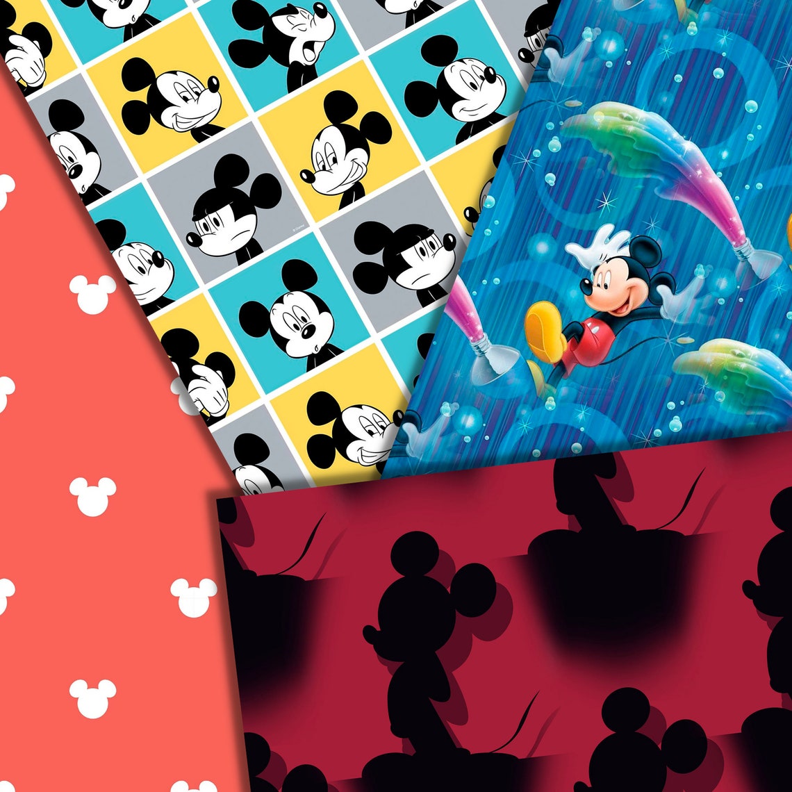 SEAMLESS PATTERN Mickey Mouse Mickey Mouse Paper Mickey - Etsy