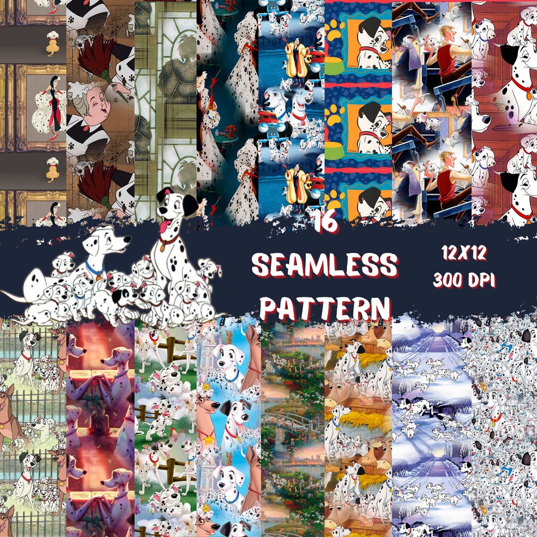 101 Dalmatians Seamless Pattern: 12x12 Digital Paper (digital Download) - Etsy