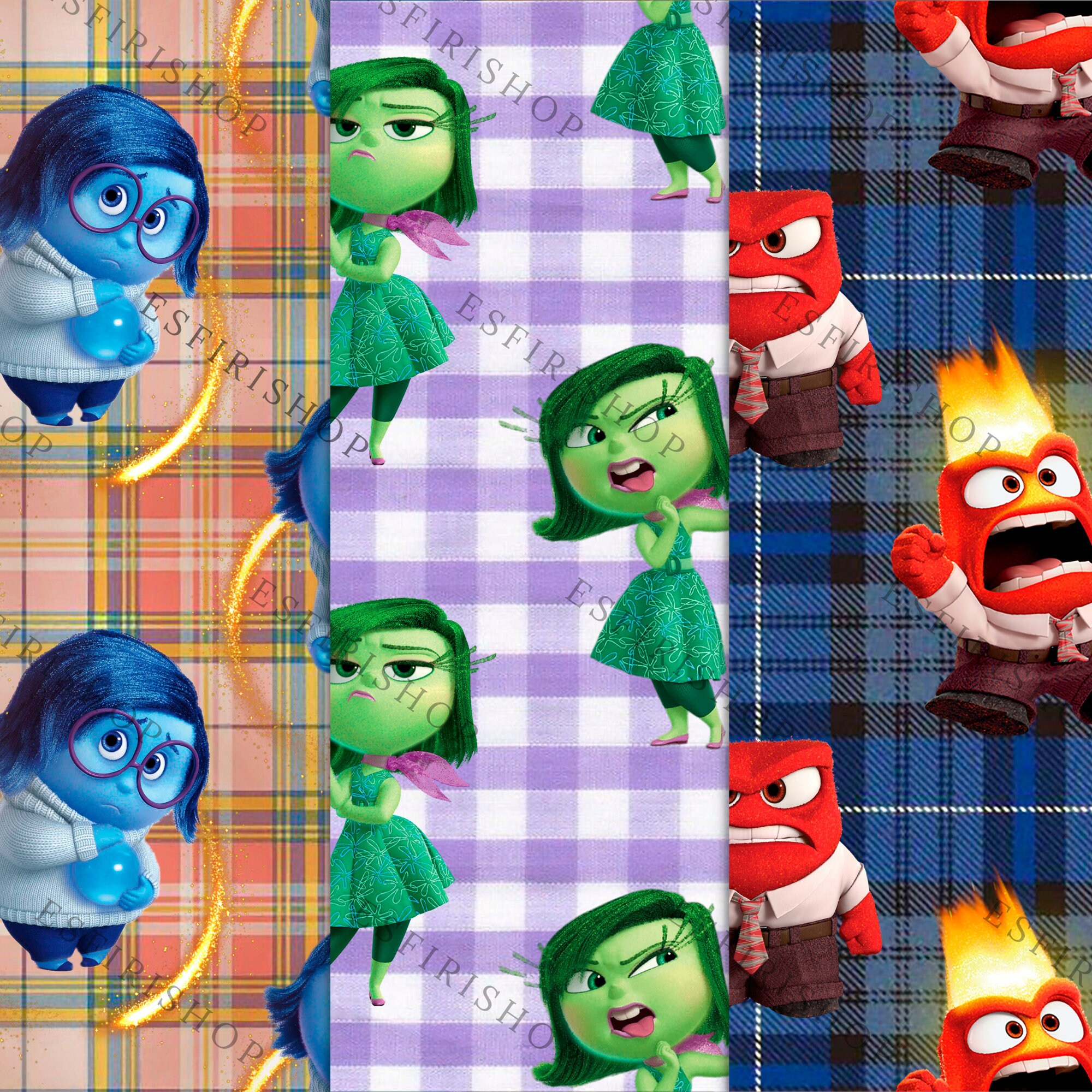 SEAMLESS PATTERN Inside Out Inside Out Paper Scrapbooking - Etsy