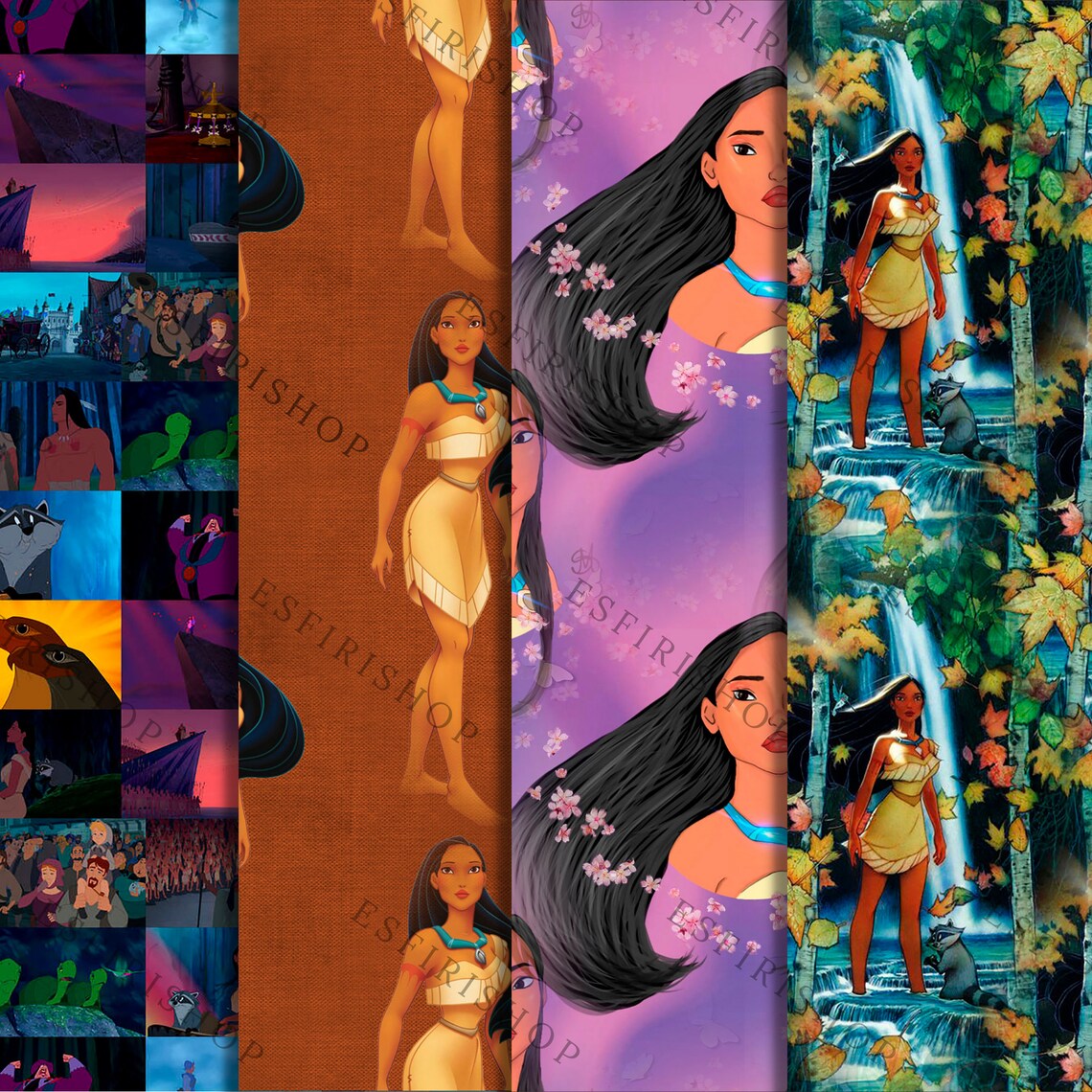 SEAMLESS PATTERN Pocahontas Pocahontas Paper Pocahontas - Etsy