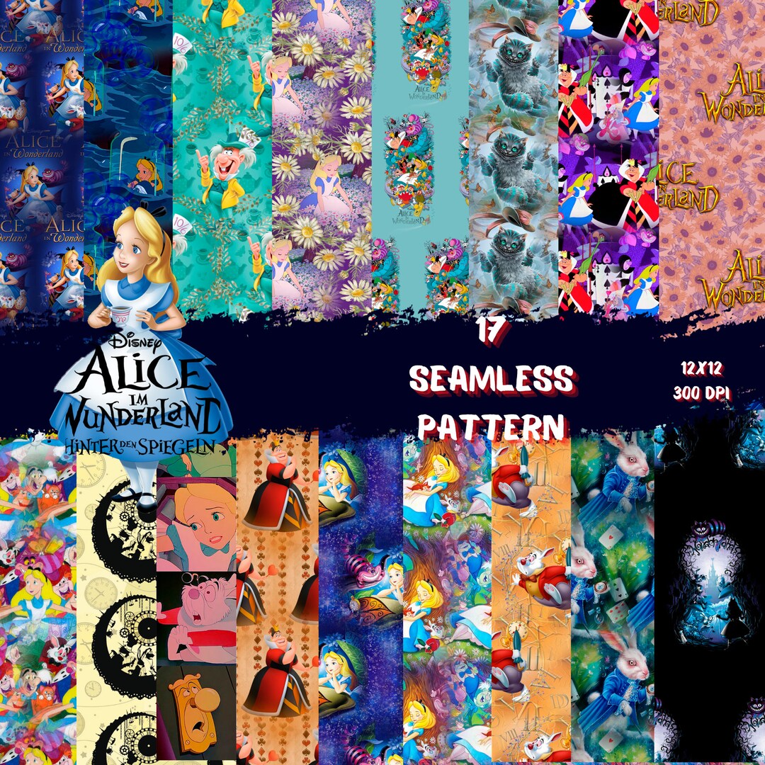 SEAMLESS Pattern!alice in Wonderland, Alice in Wonderland Paper, Paper ...