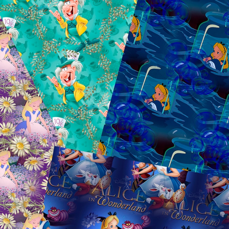 SEAMLESS Patternalice in Wonderland Alice in Wonderland - Etsy