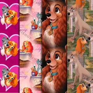 SEAMLESS PATTERN! Lady and the Tramp, Lady and the Tramp Paper, Lady ...