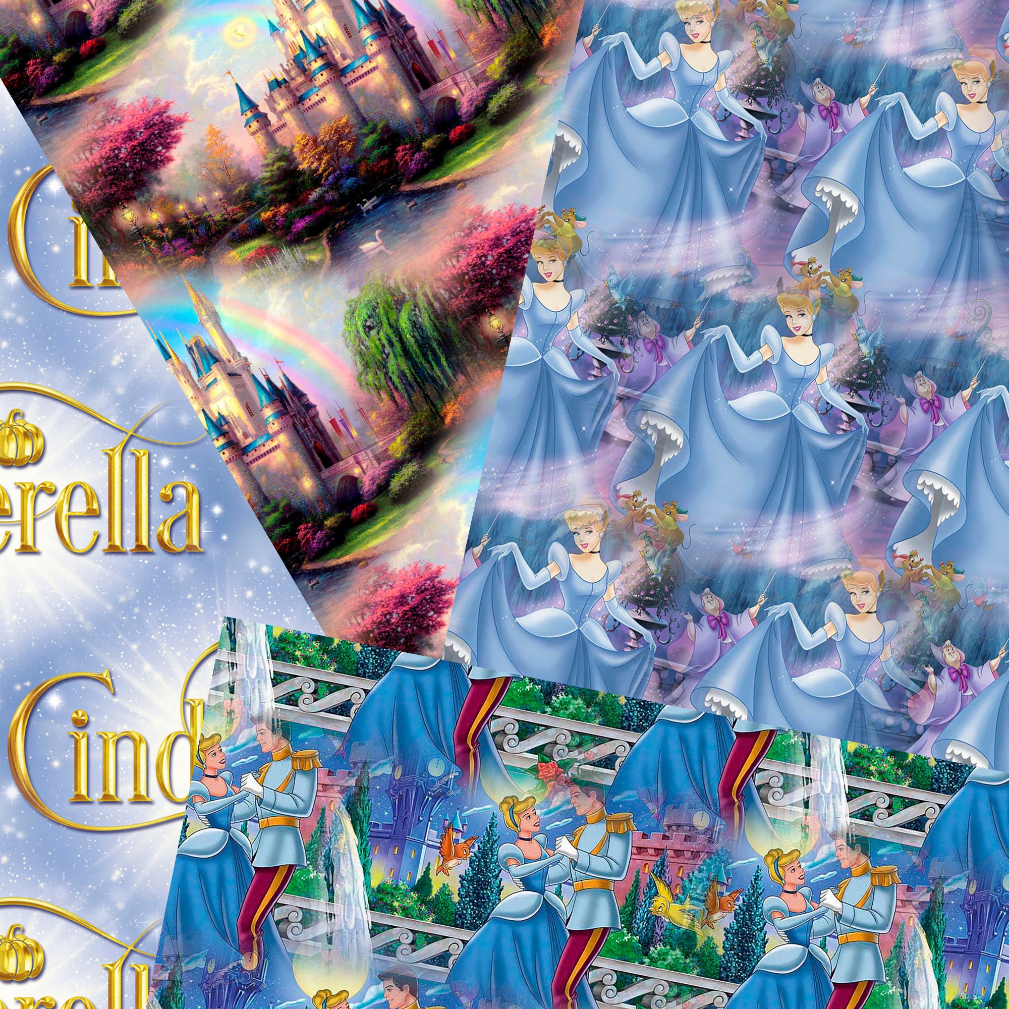 SEAMLESS PATTERN Cinderella Cinderella Paper Cinderella - Etsy