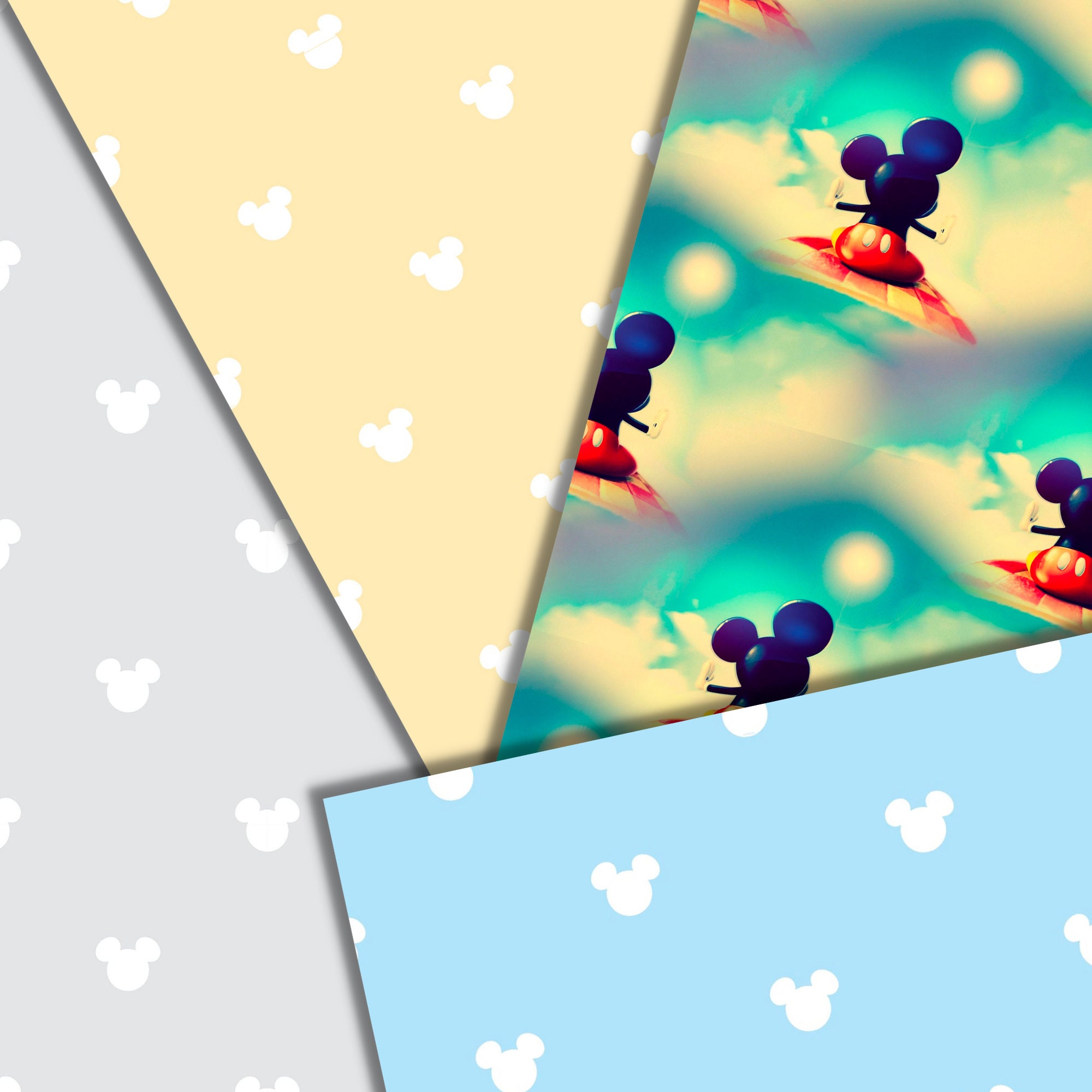 Mickey Mouse Seamless Pattern: 12x12 Digital Paper (300dpi) - Etsy