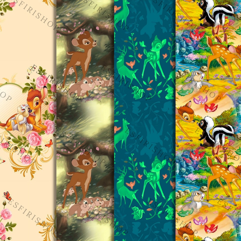 SEAMLESS PATTERN Bambi Bambi Digital Paper Bambi Paper - Etsy
