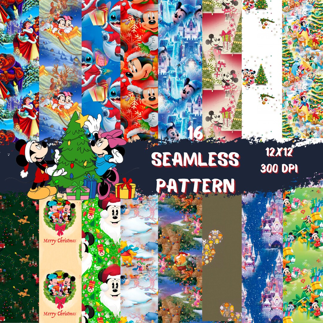 Christmas Digital Paper: Seamless Holiday Patterns (12x12 Inch, 300dpi ...