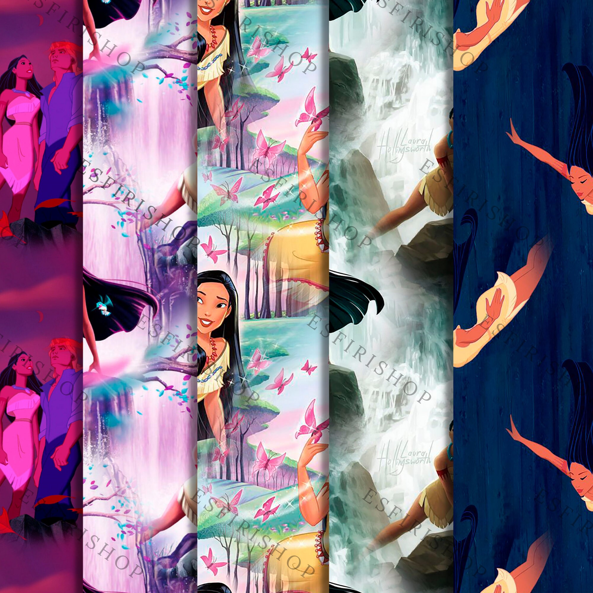 SEAMLESS PATTERN Pocahontas Pocahontas Paper Pocahontas - Etsy