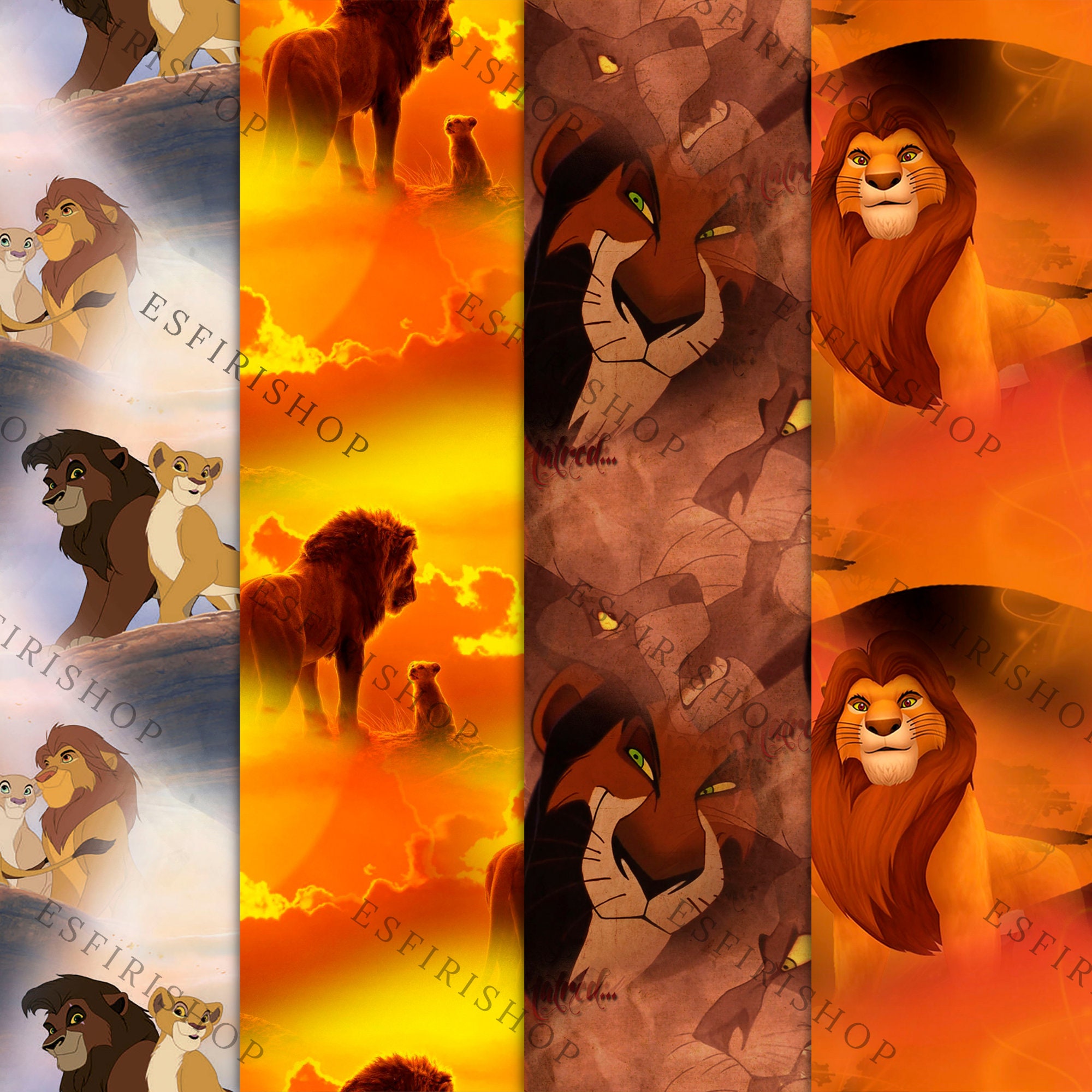 SEAMLESS PATTER Lion King, Lion King Digital Paper, Paper, Digital ...