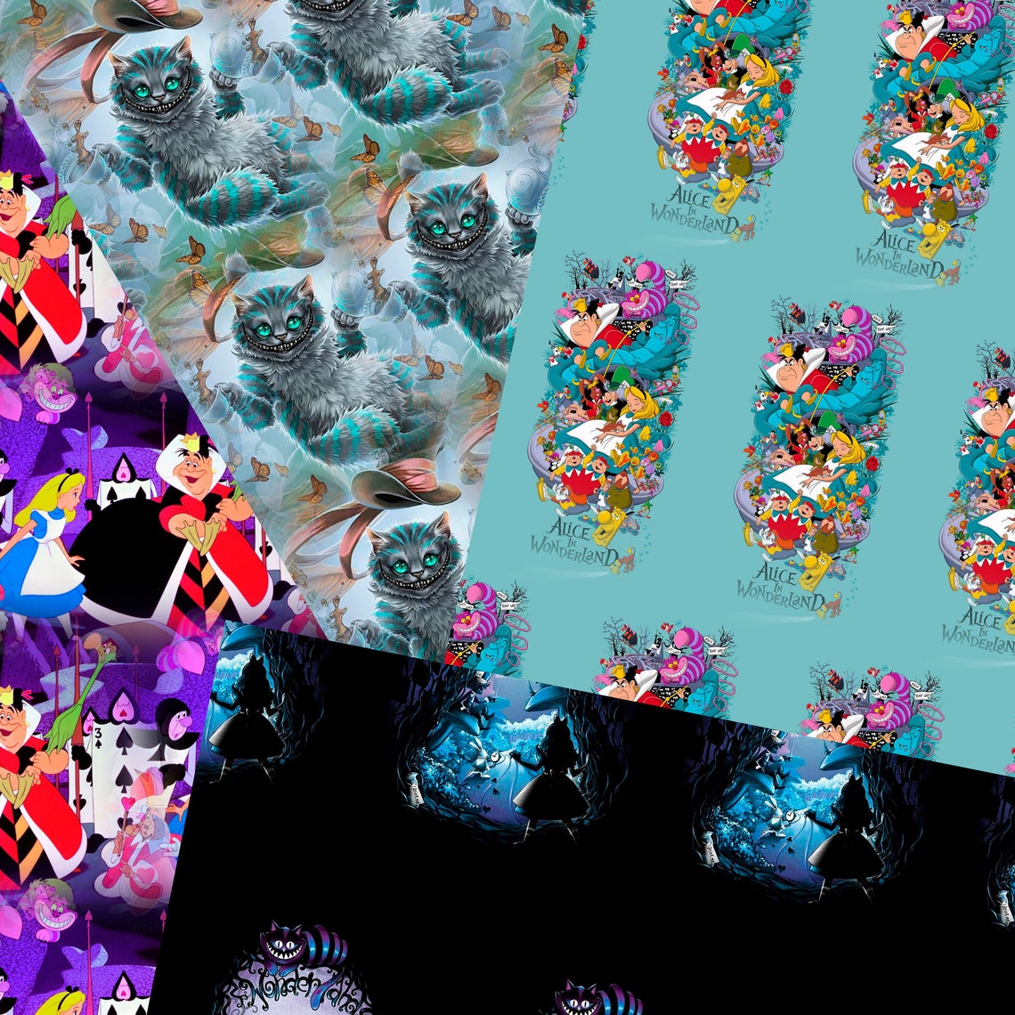 Alice in Wonderland Seamless Pattern: 12x12 Digital Paper (digital ...