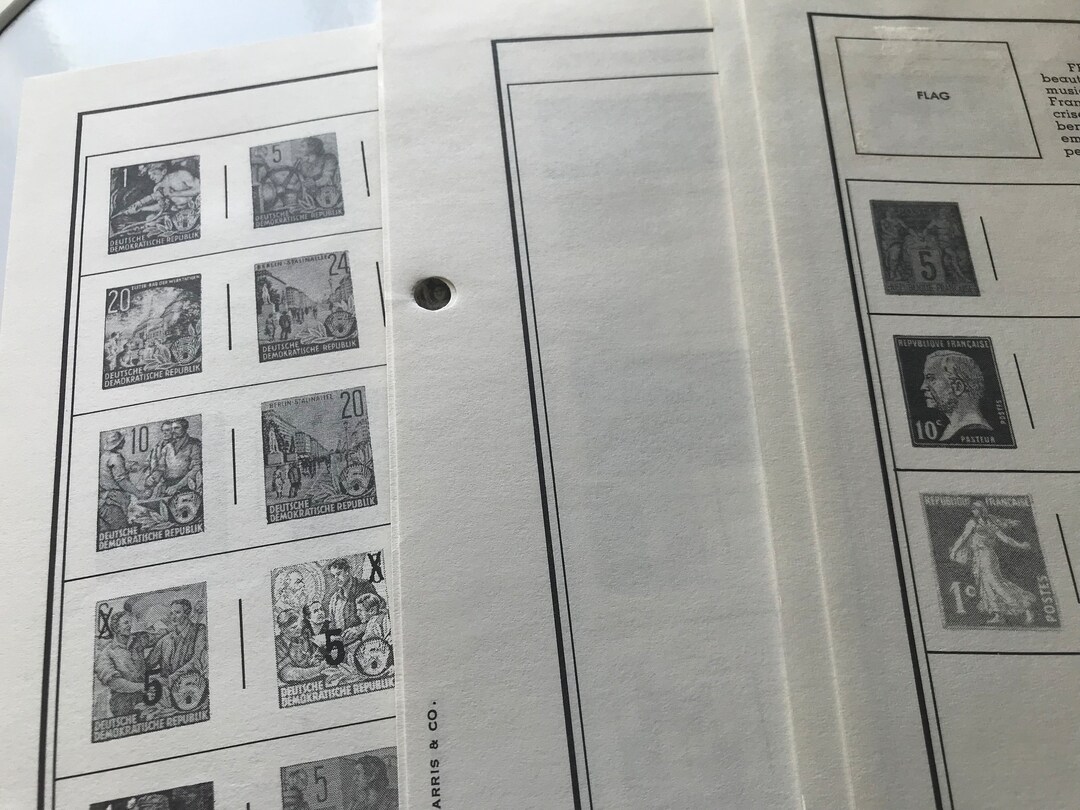 25 Pages, Vintage Stamp Collector Album Pages, Book Pages, - Etsy