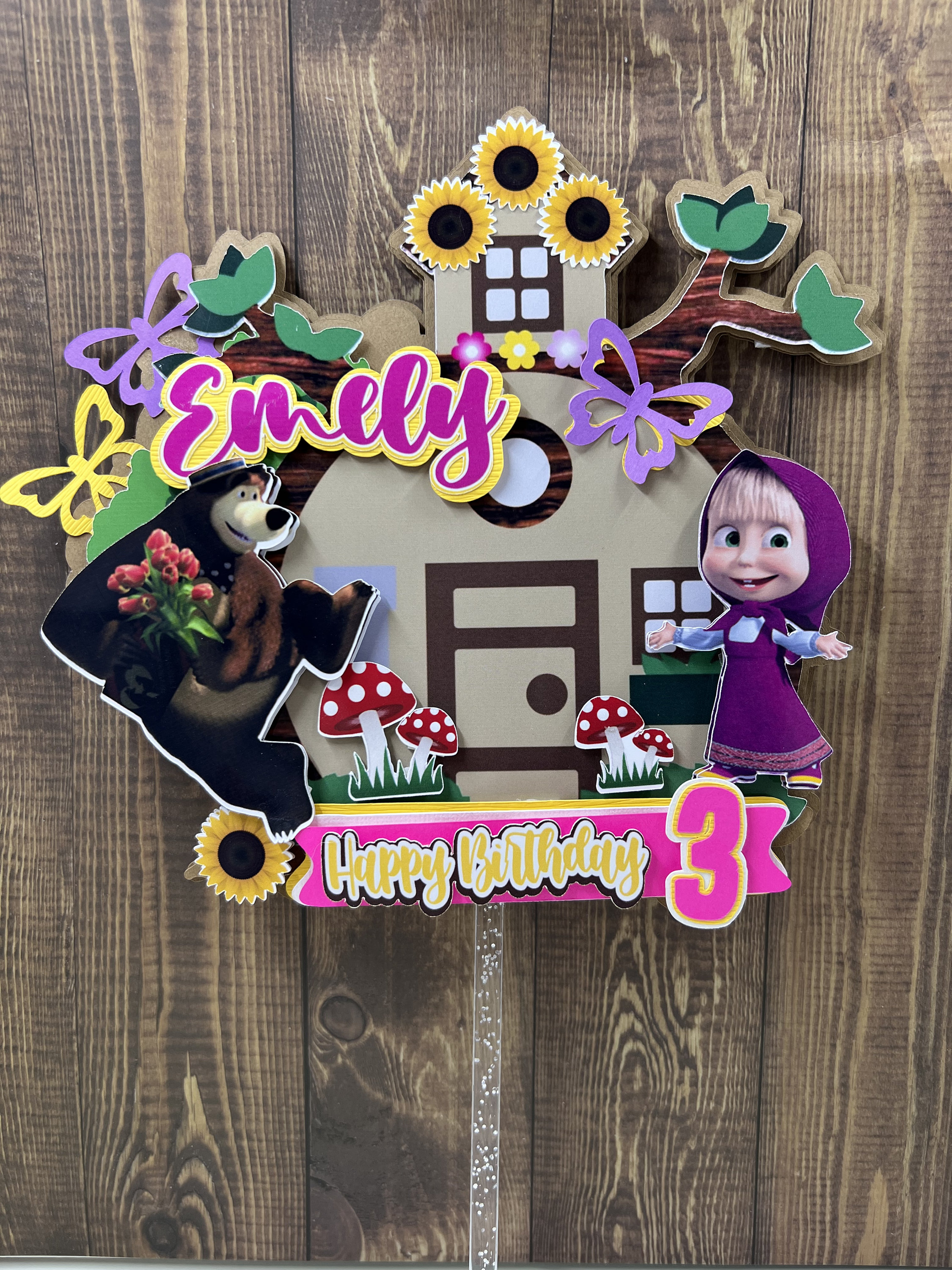 Topper De Pastel De Masha Y El Oso - Etsy