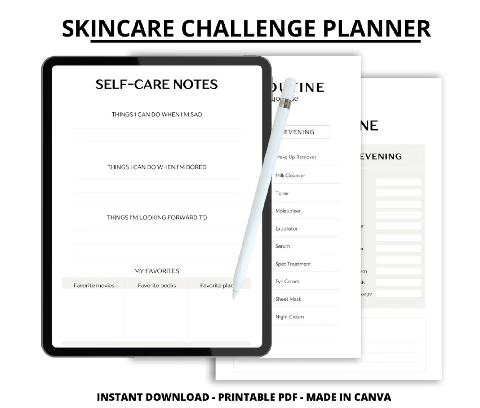 Self-care Planner Printable, Skincare Routine Planner, Skincare Planner ...