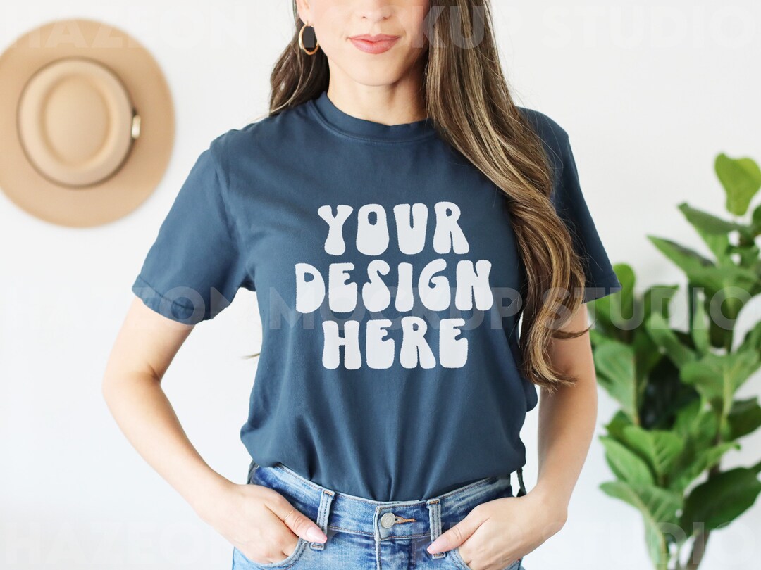 Comfort Colors C1717 Midnight Mockup, Comfort Colors Midnight Shirt, CC ...