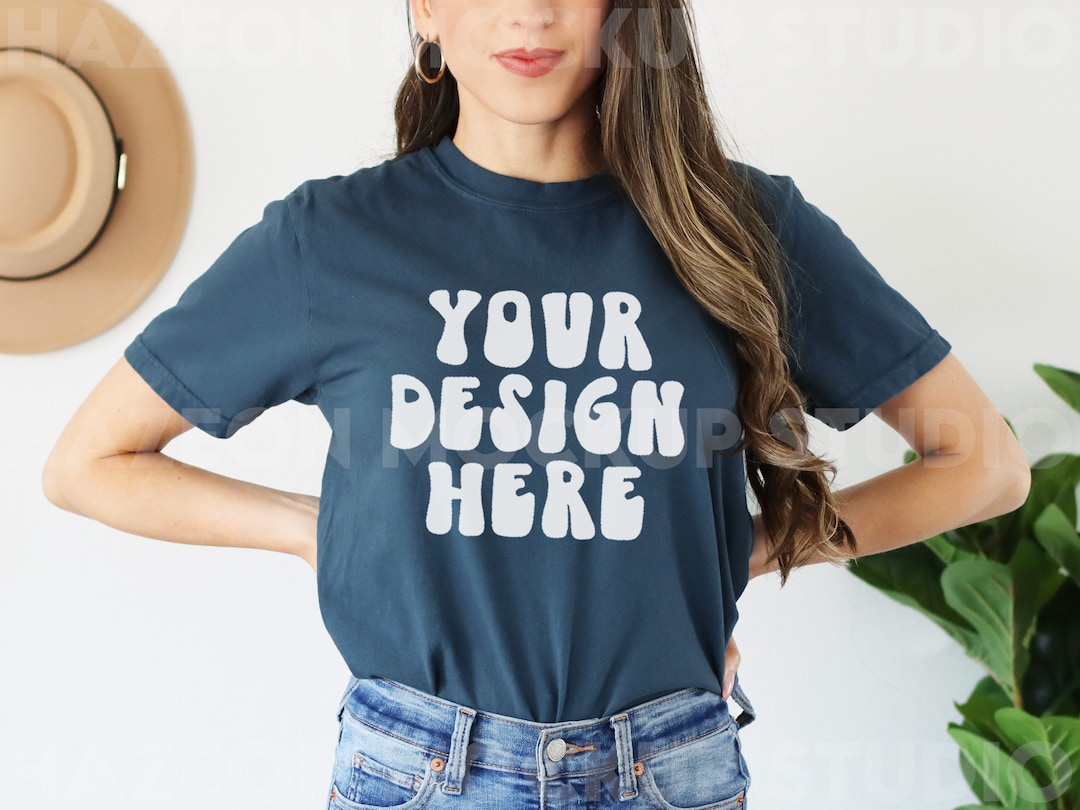 Comfort Colors C1717 Midnight Mockup, Comfort Colors Midnight Shirt, CC ...