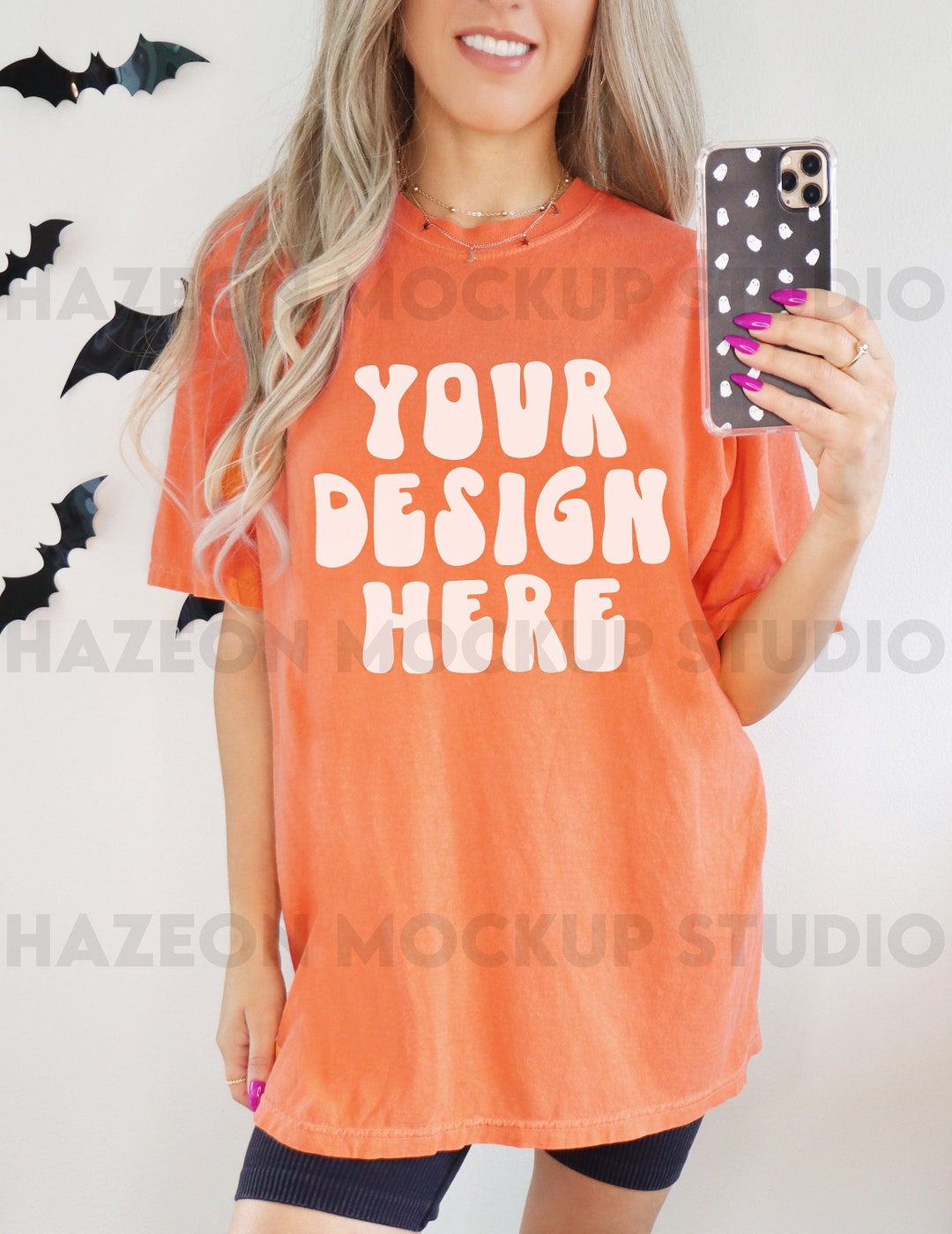 Comfort Colors C1717 Burnt Orange Mockup Halloween Mockup Fall Mockup ...