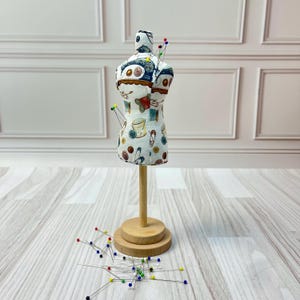 Petite Mannequin Pin Cushion, Pin Holder for Sewing Tools, Handmade ...