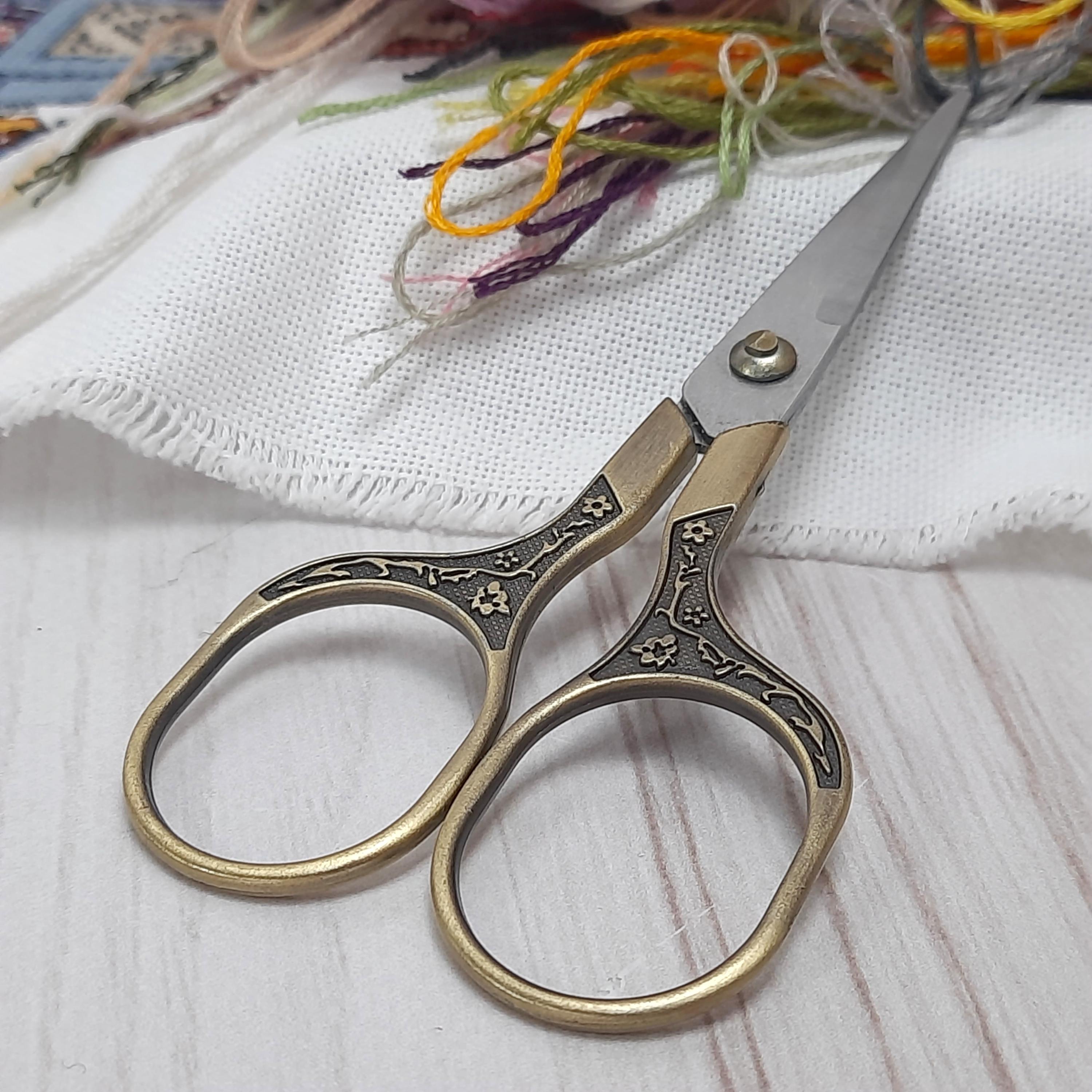Bronze Vintage Scissors Sakura, Sharp Embroidery Scissors, Antique ...