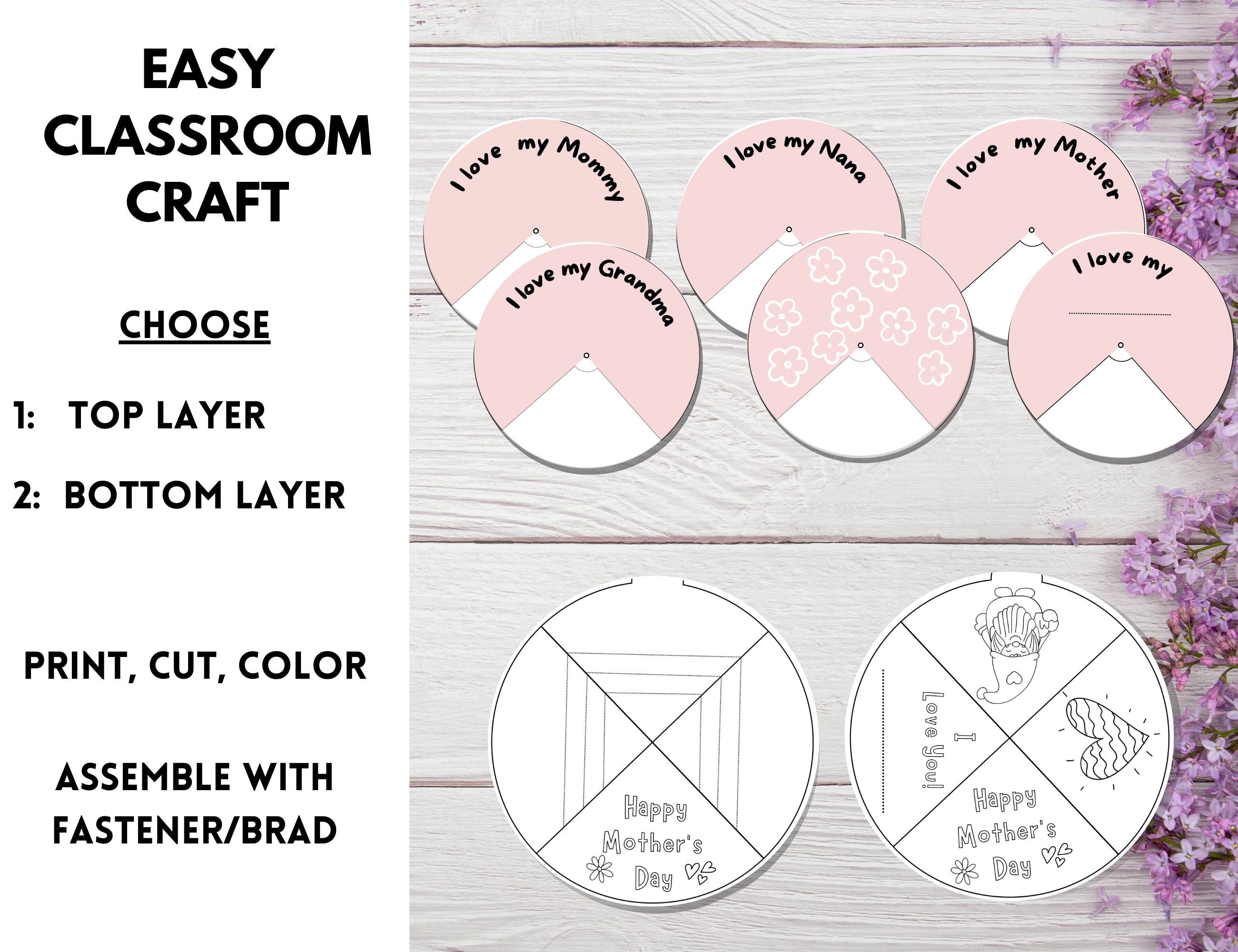 Mother's Day Activity for Kids Printable Spinner Wheel Craft Mix ...