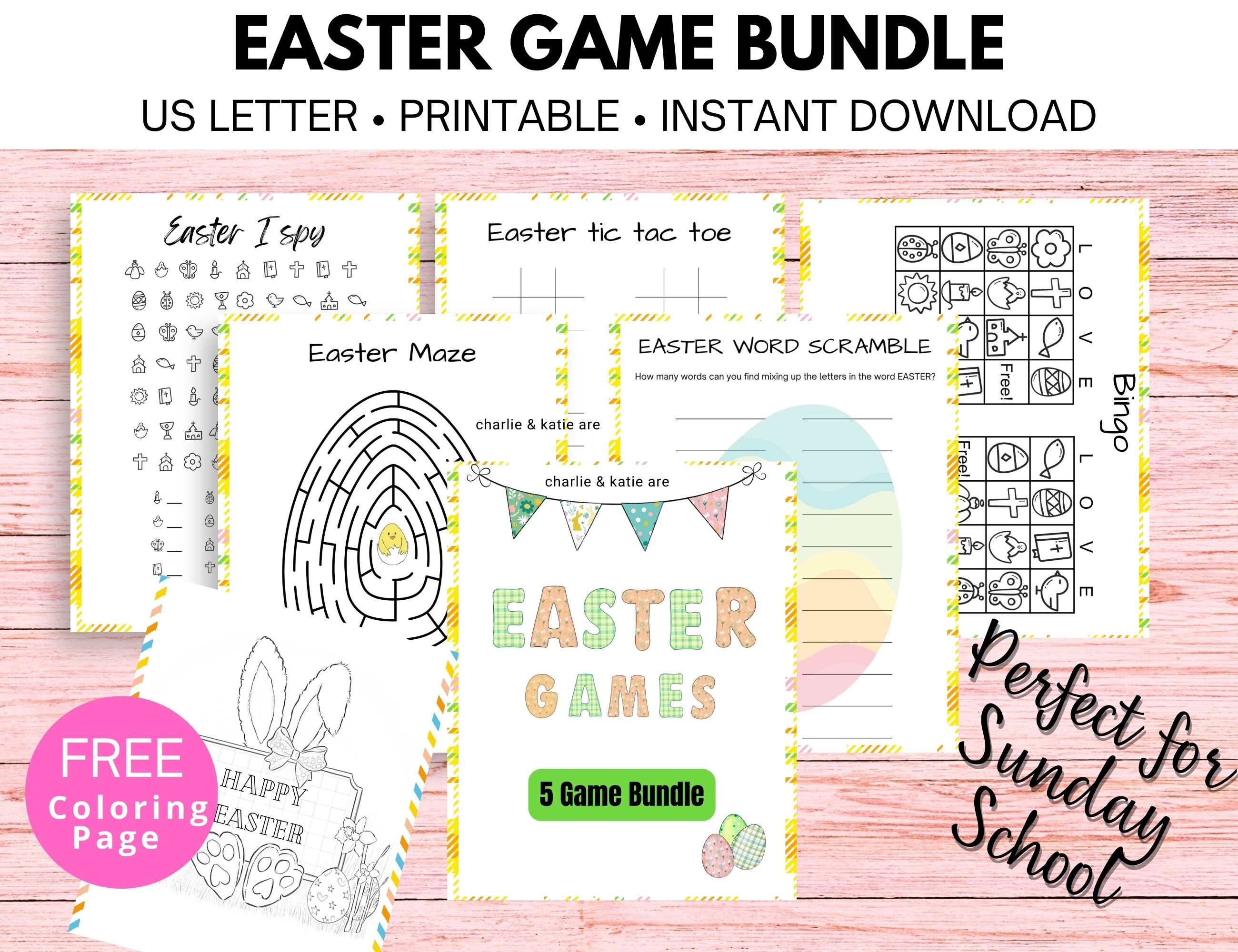 Easter Games for Sunday School | Easter Printable Game Bundle ...