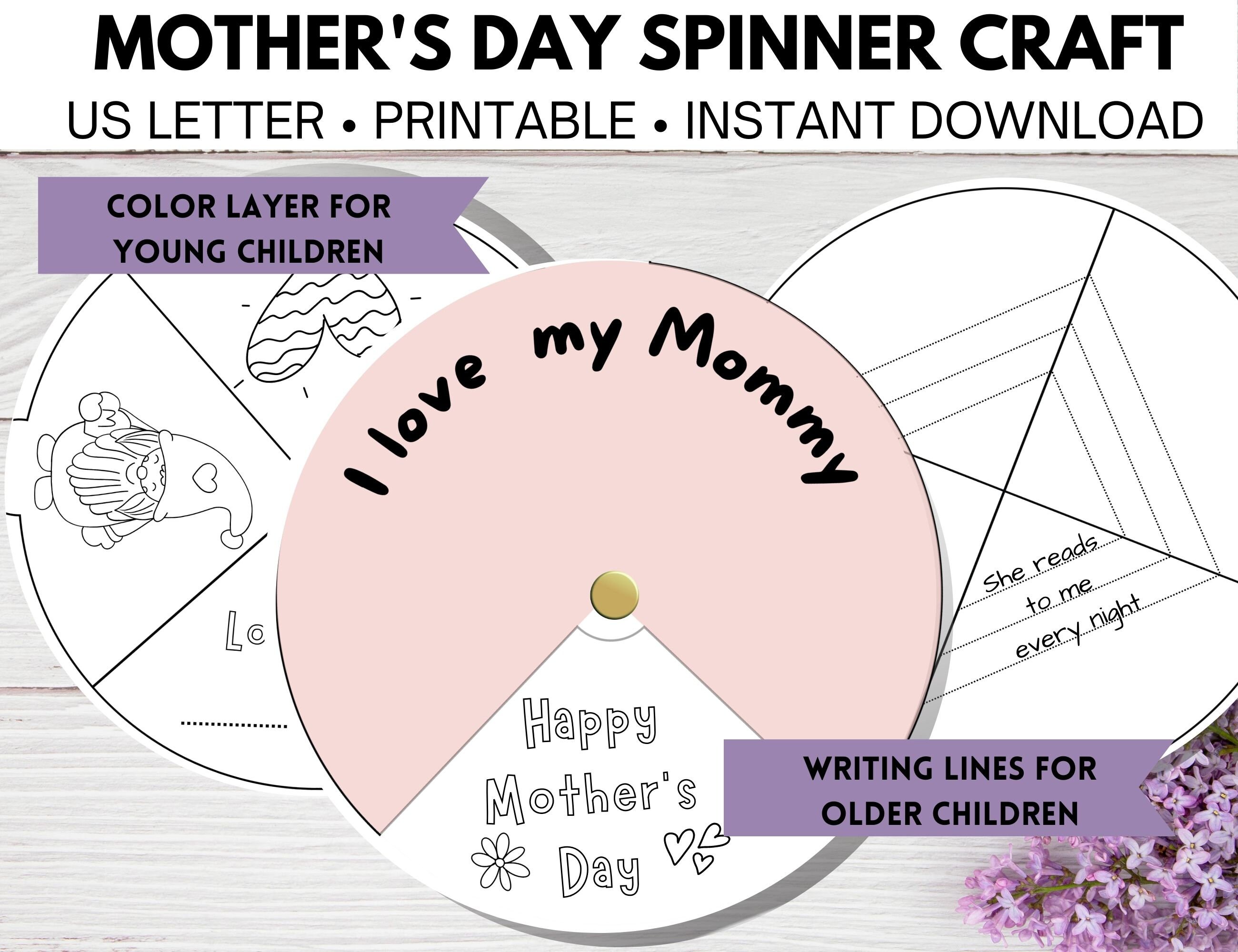 Mother's Day Activity for Kids Printable Spinner Wheel Craft Mix ...