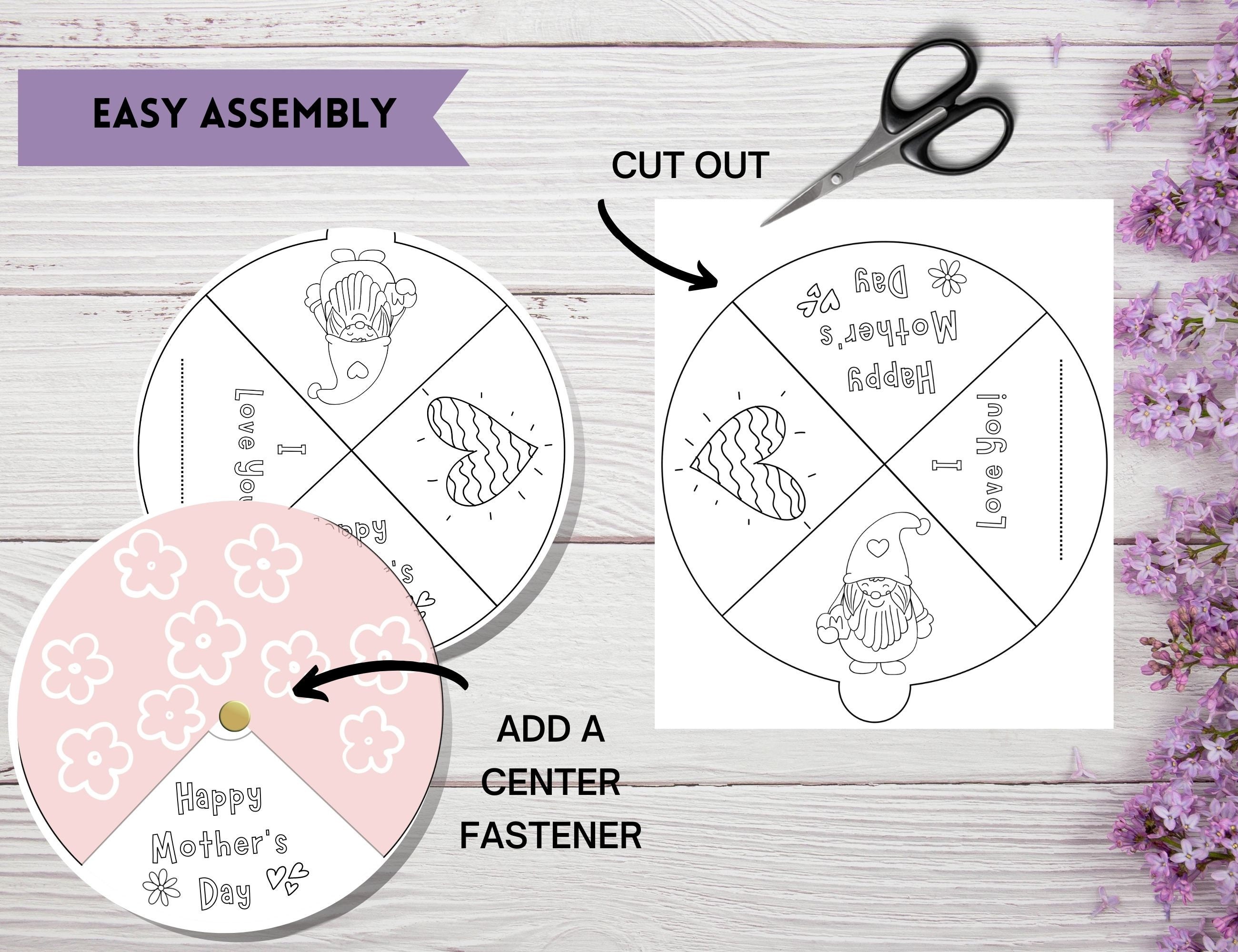 Mother's Day Activity for Kids Printable Spinner Wheel Craft Mix ...