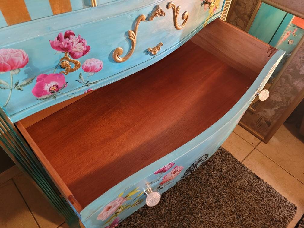 Stock Photo to Reproduce. Do Not Buy Blue, Mermaid Dresser, 5 Drawers ...