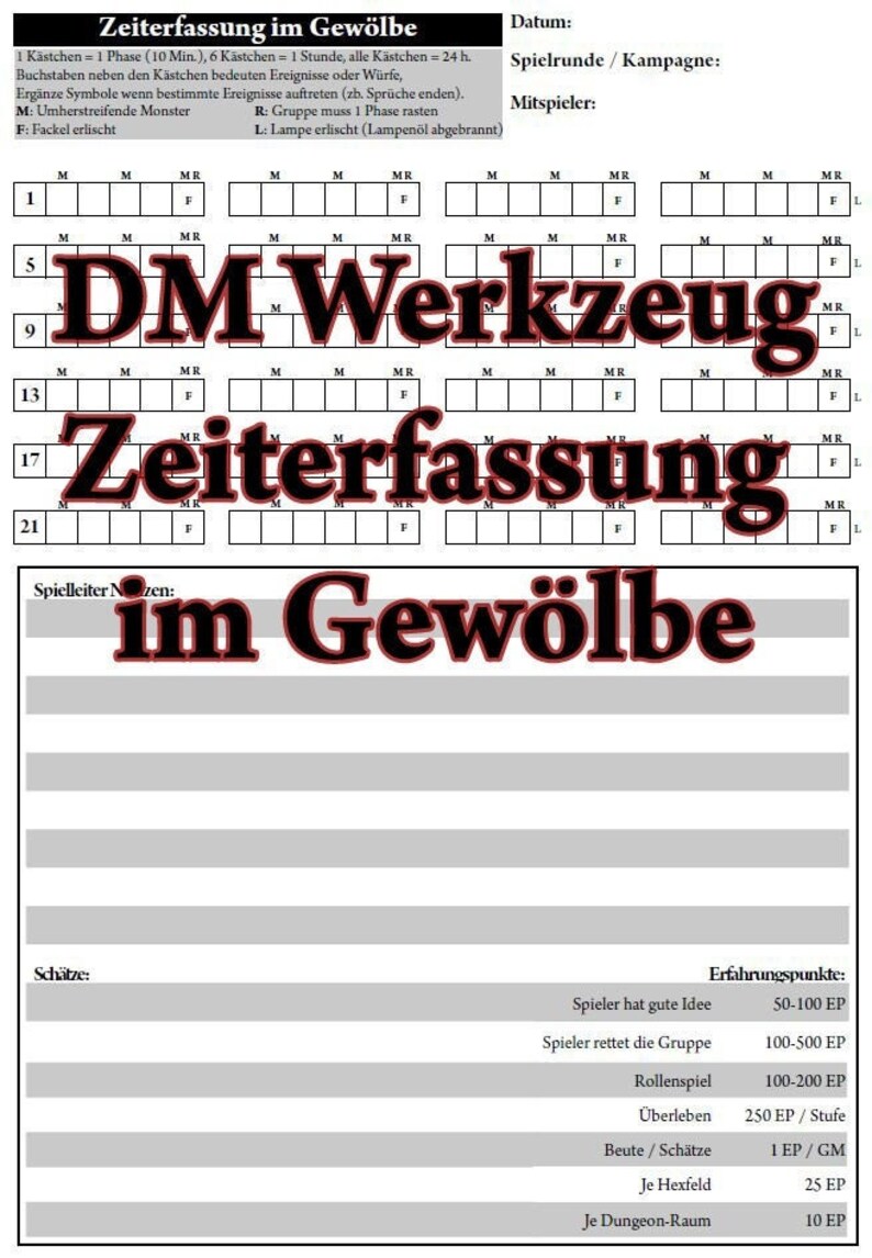 DM Tool Resources Time Tracking of the Adventure Group - Etsy