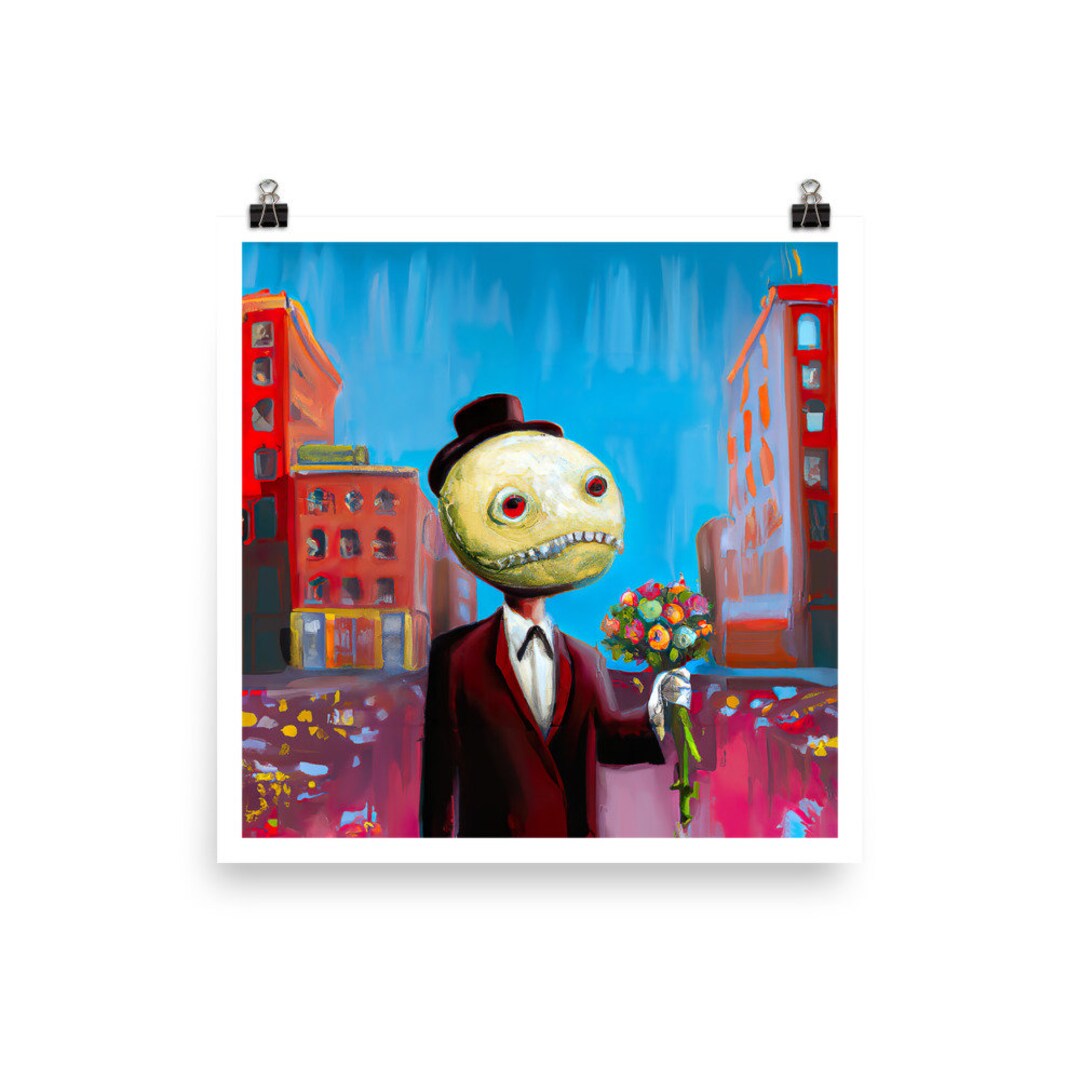 Monster Art Print Abstract Wall Art Print Unique Home Decor Weirdcore ...