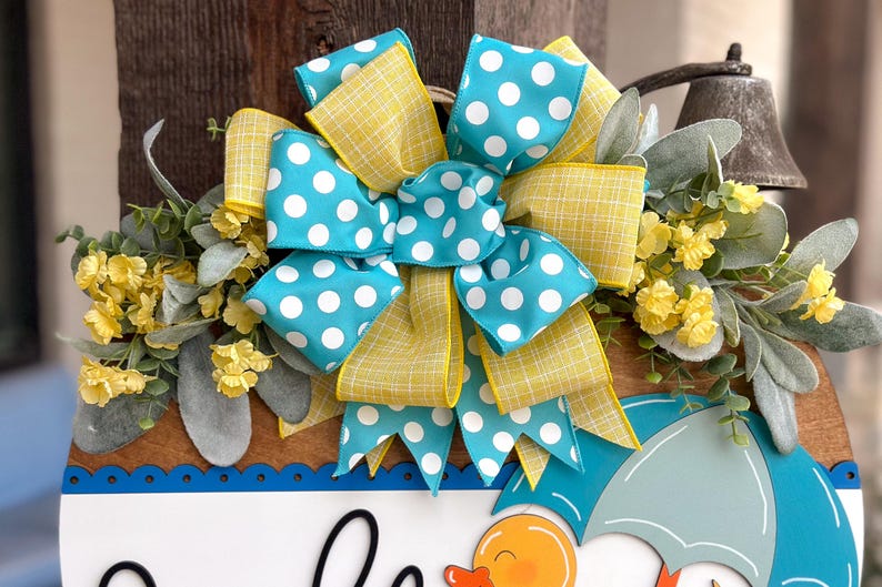 Hello Spring Duck Door Hanger - 3D Laser Cut Wood Sign - Hand-painted ...