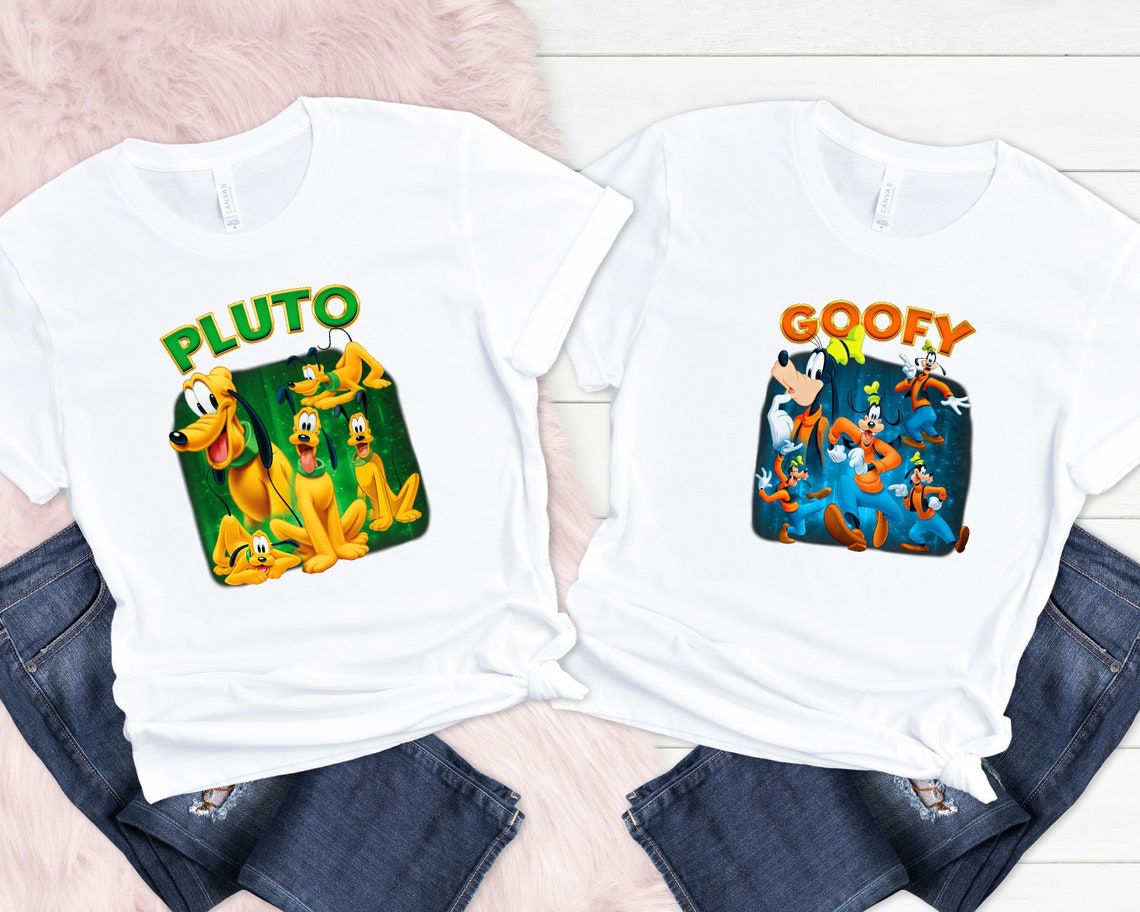 Disney Characters Goofy and Pluto Shirt Disney Goofy Pluto - Etsy