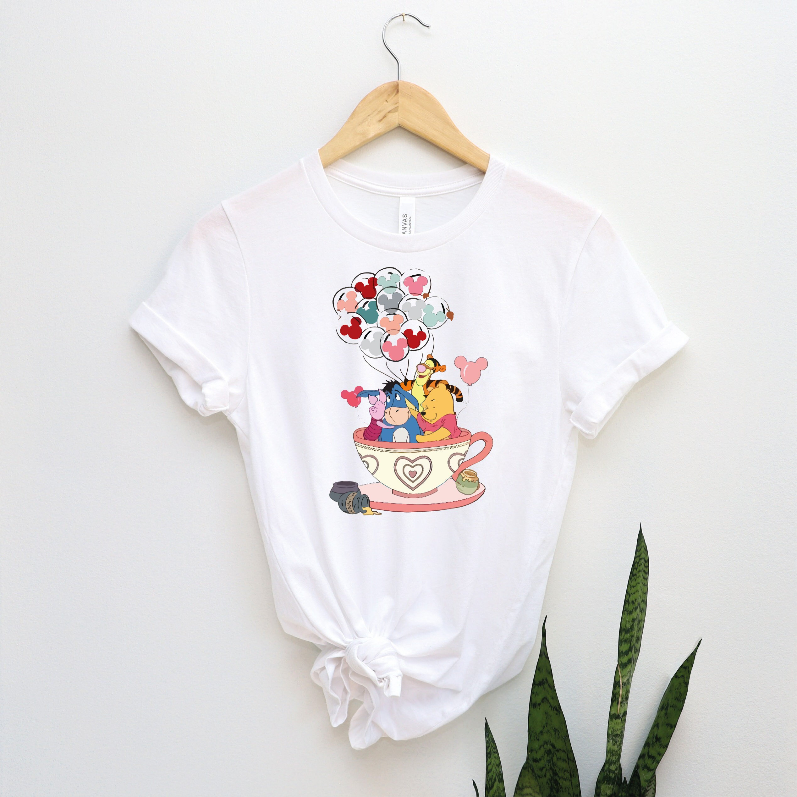 Winnie The Pooh Balloon Tea Cup Shirt, Disney Characters Balloon Tea ...