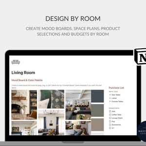 Home Interior Design Planner - Notion Template - Etsy