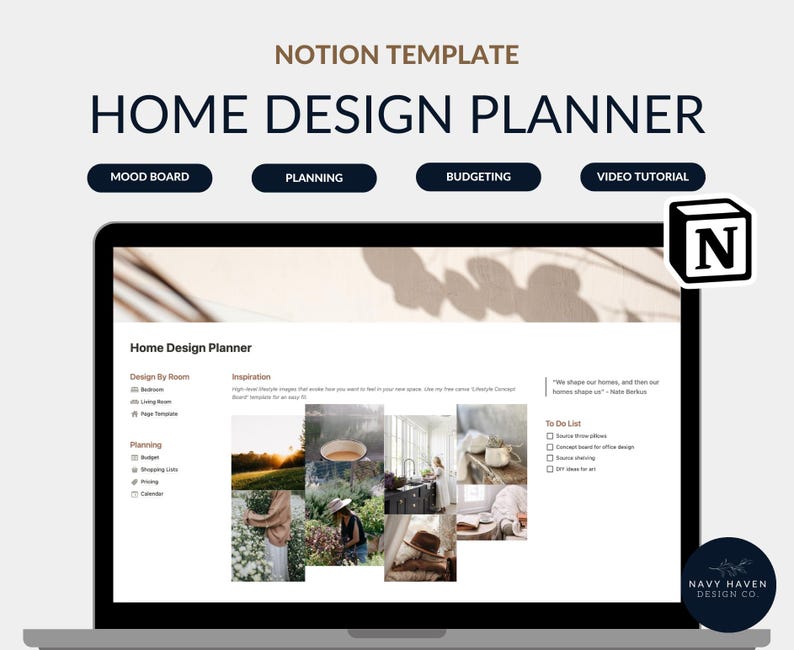 Home Interior Design Planner - Notion Template - Etsy