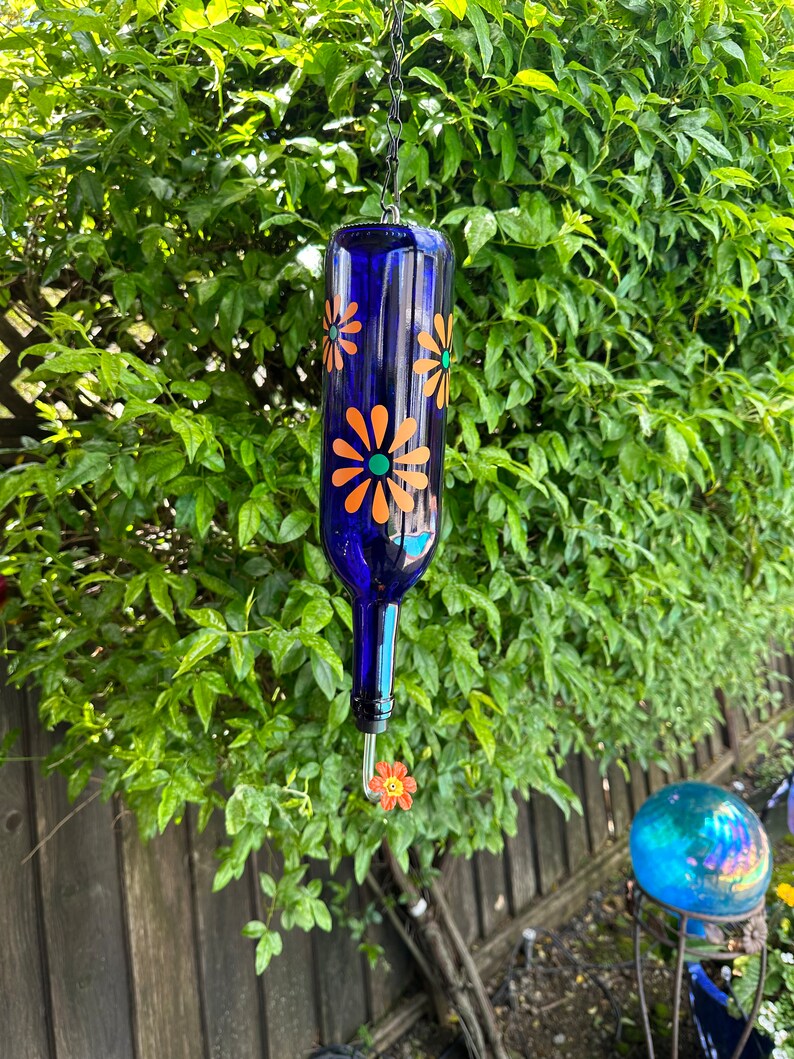 Hanging Wine Bottle Hummingbird Feeder - Etsy
