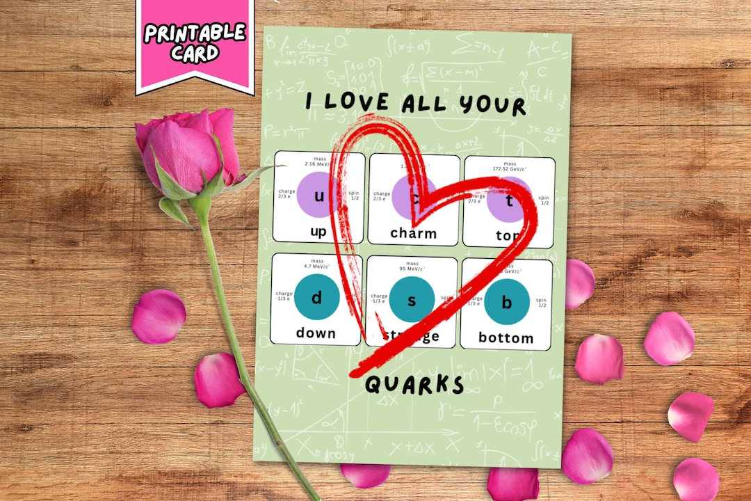 PRINTABLE Physics Funny Valentine's Card STEM Instant Download Last ...