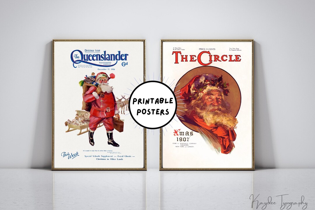 Vintage Christmas Posters Printable Set | Instant Download | Last ...