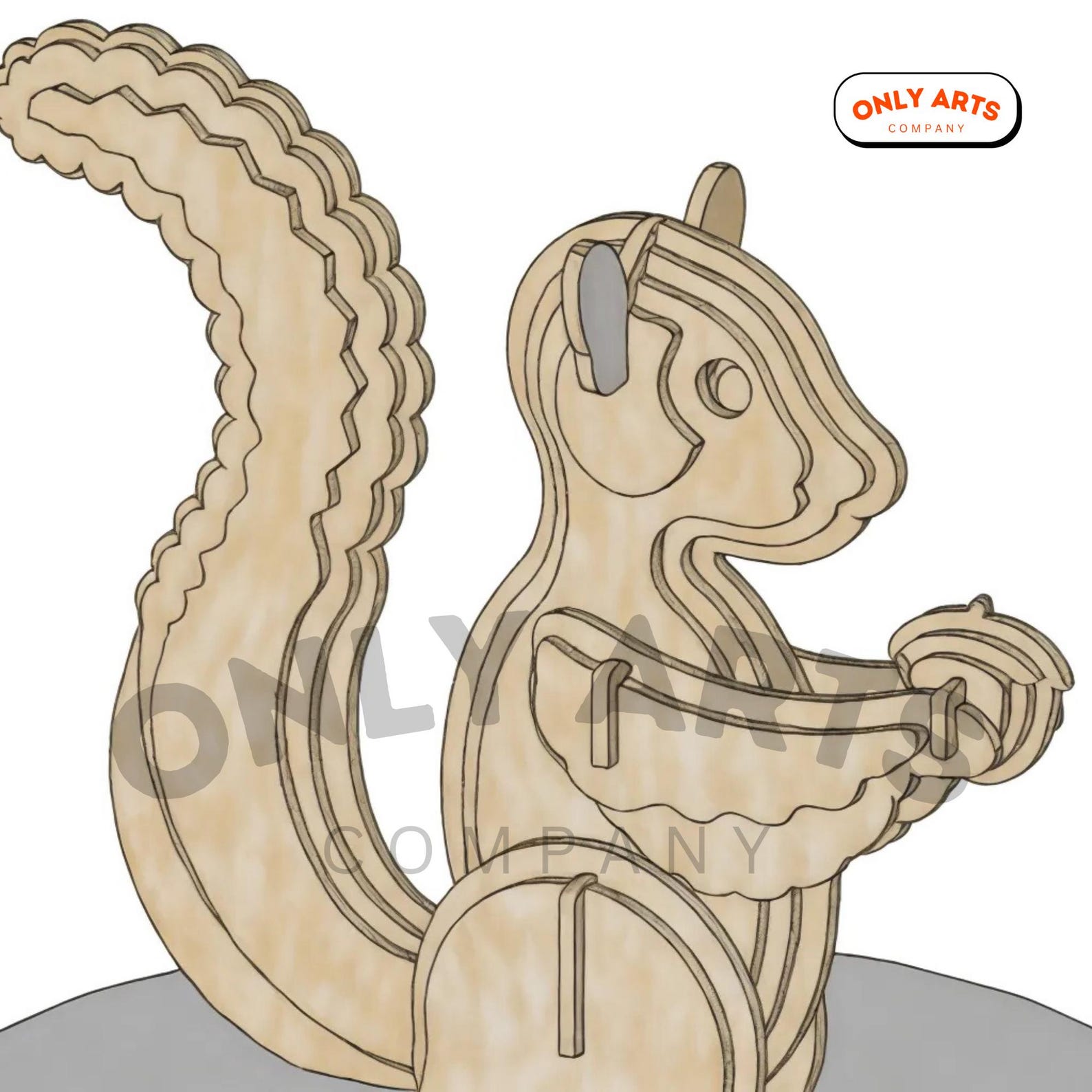 Laser Cut Wooden Squirrel 3D Puzzle SVG | DIY Animal Model | CNC ...