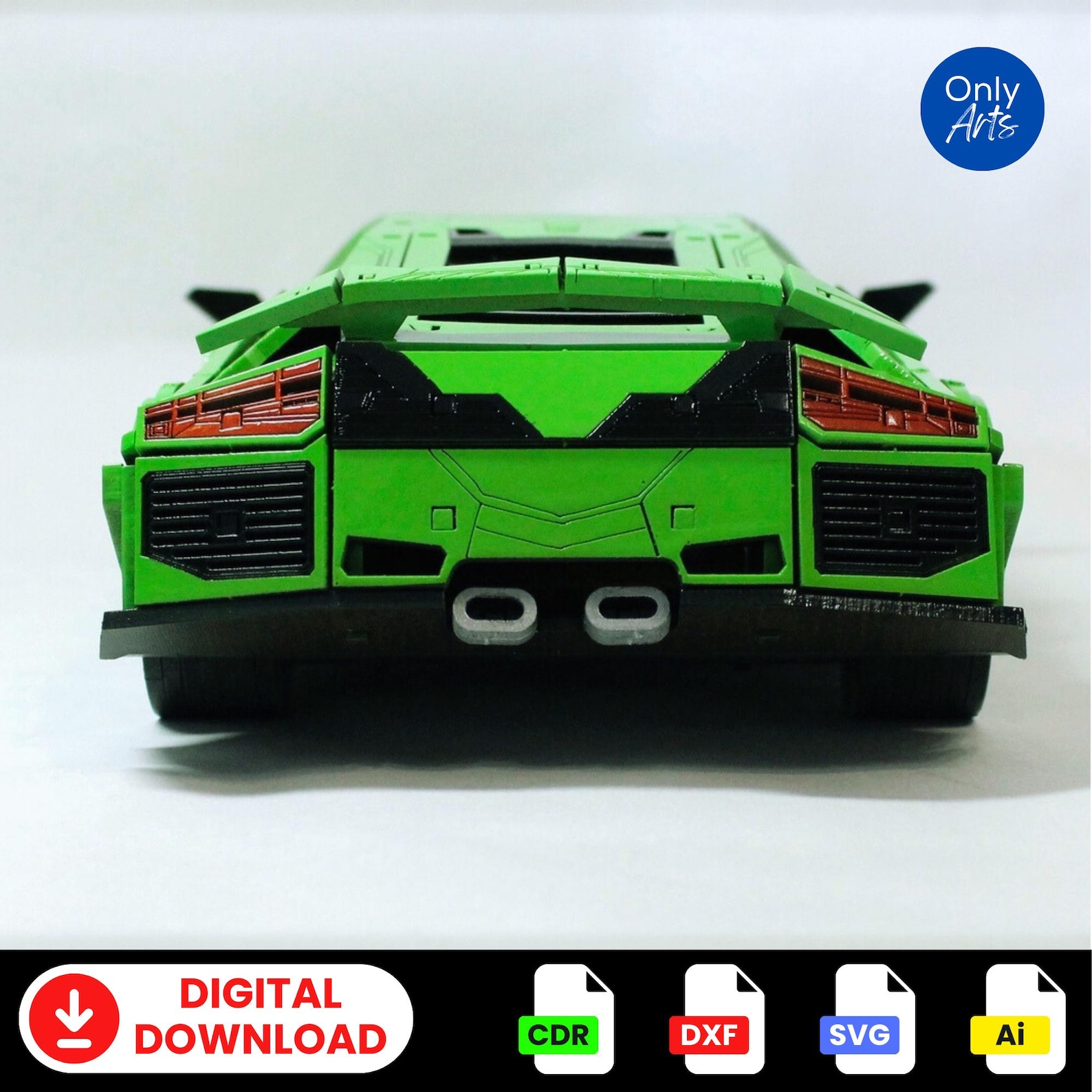 Laser Cut Wooden Lamborghini 3D Puzzle Toy | Digital File for Laser ...