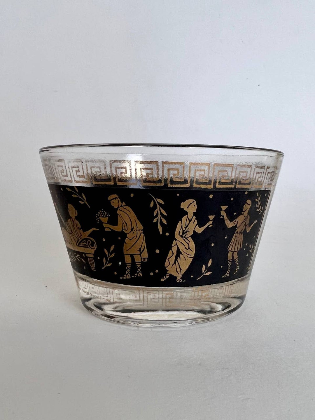 Mid Century Culver Glass greco-roman Pattern Snack Dish - Etsy