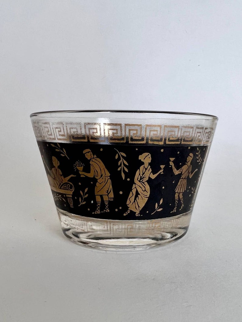 Mid Century Culver Glass greco-roman Pattern Snack Dish - Etsy